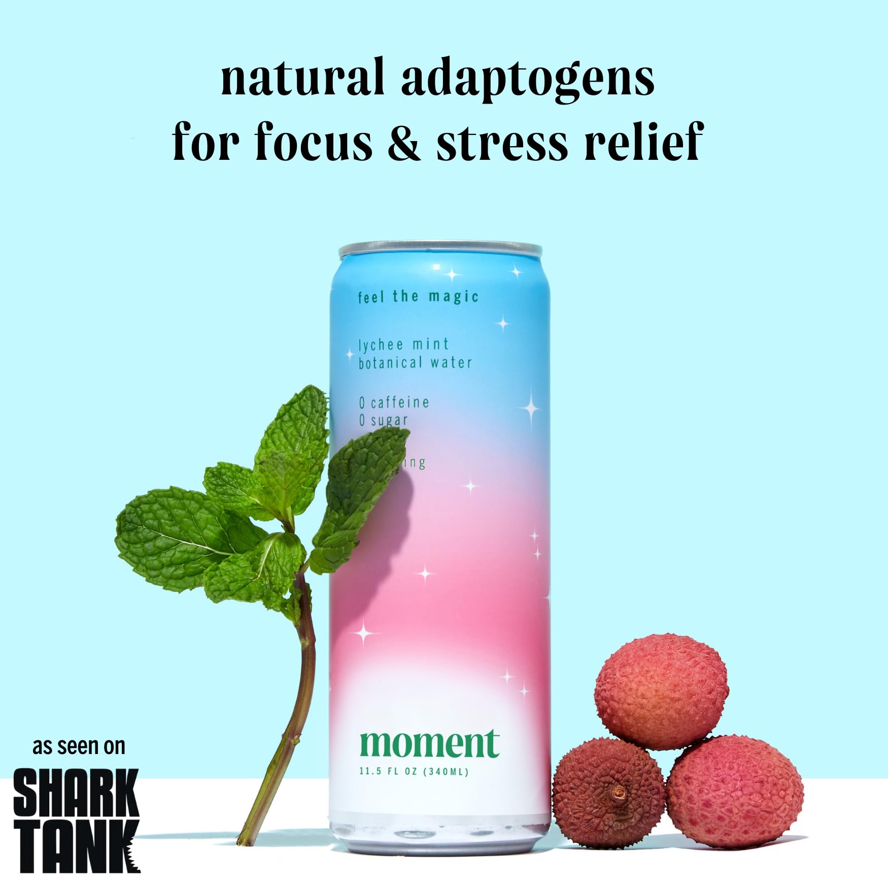 Moment Sparkling Botanical Lychee Mint Water 11.5 fl oz (Pack Of 12 ...