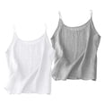 Only Moment Tank Tops for Women Trendy Cotton and Linen V Neck Ribbed ...