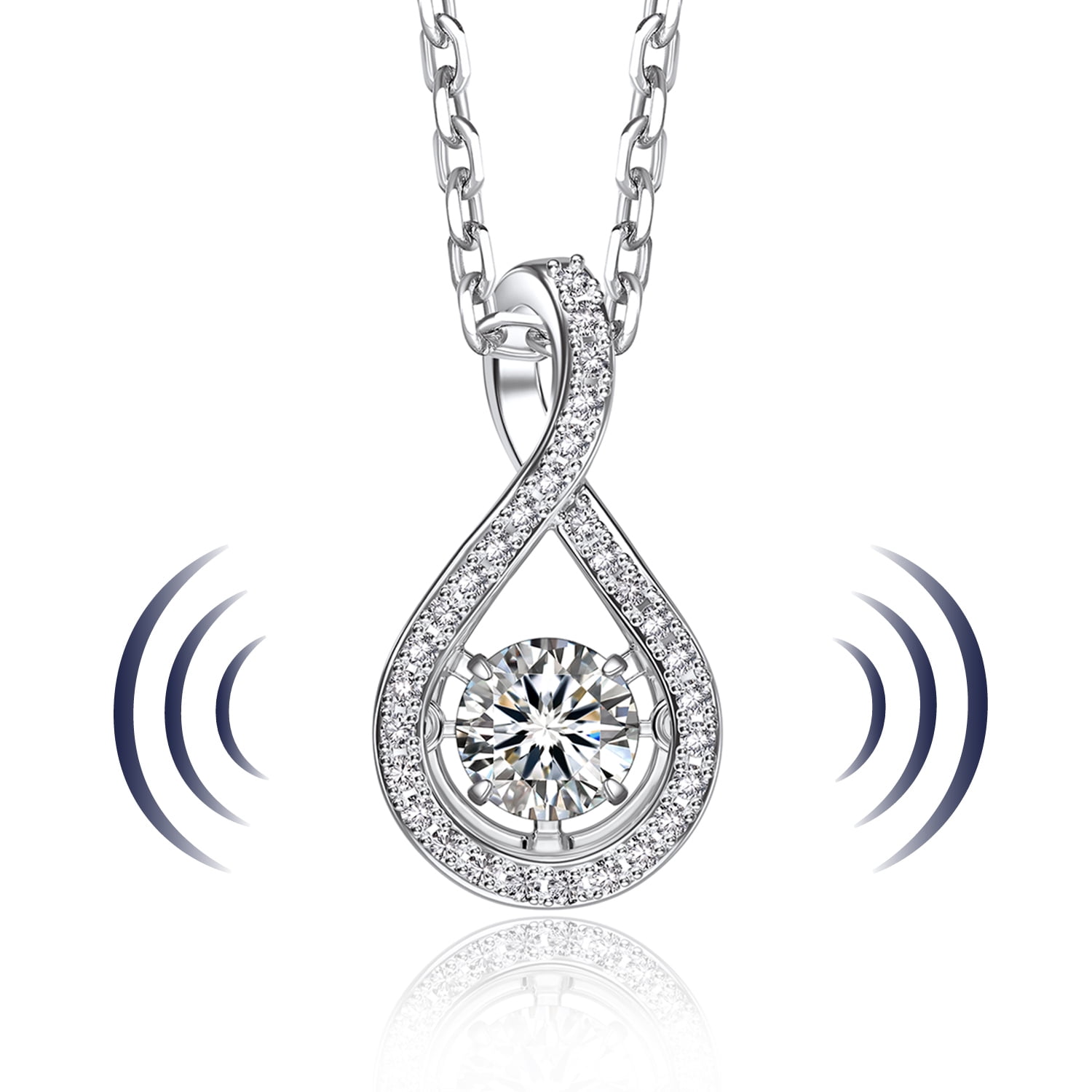 MomentWish 0.5Carat Moissanite Infinity Dance Necklace for Women ...