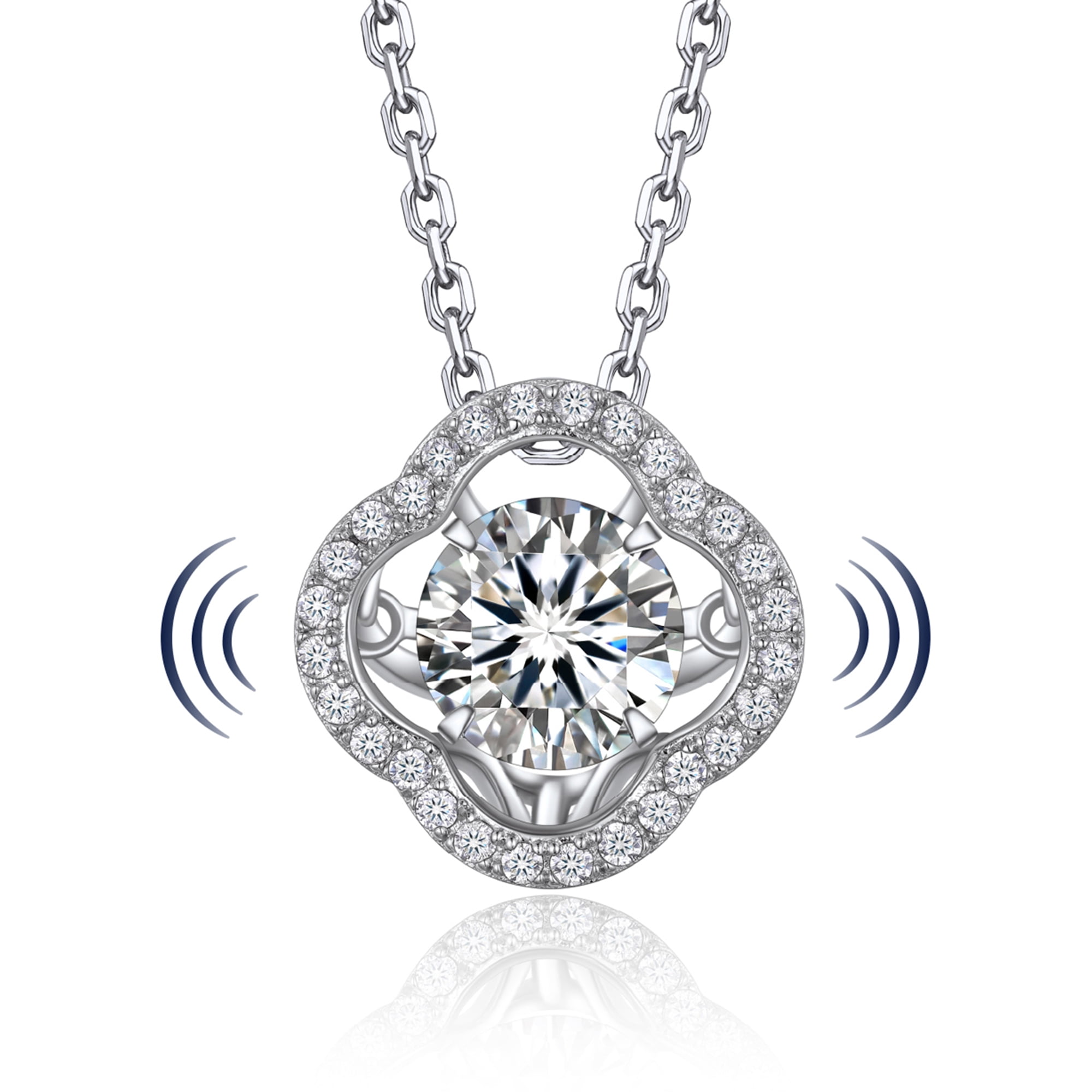 MomentWish 1Carat Moissanite Necklace for Women, Wedding Engagement ...