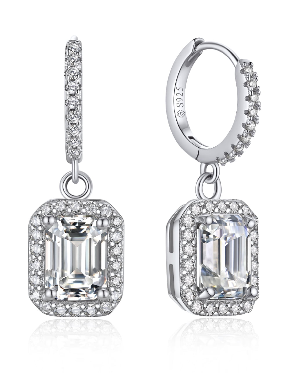 MomentWish 2 Carat D Color VVS1 Simulated Diamond Earrings for Women ...
