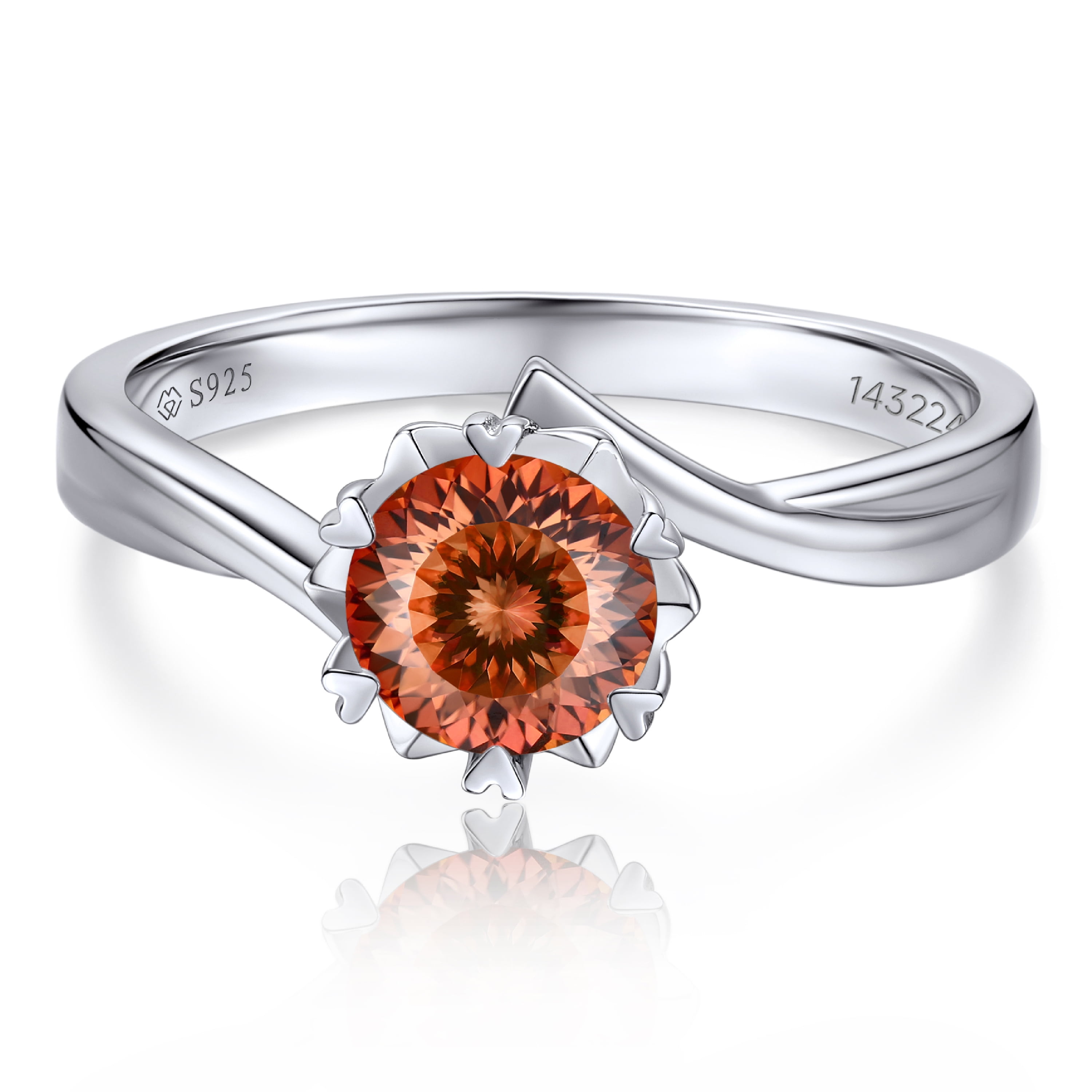 MomentWish Anniversary Ring for Women, 1Carat Moissanite Wedding Ring S925 Sterling Silver, July ...