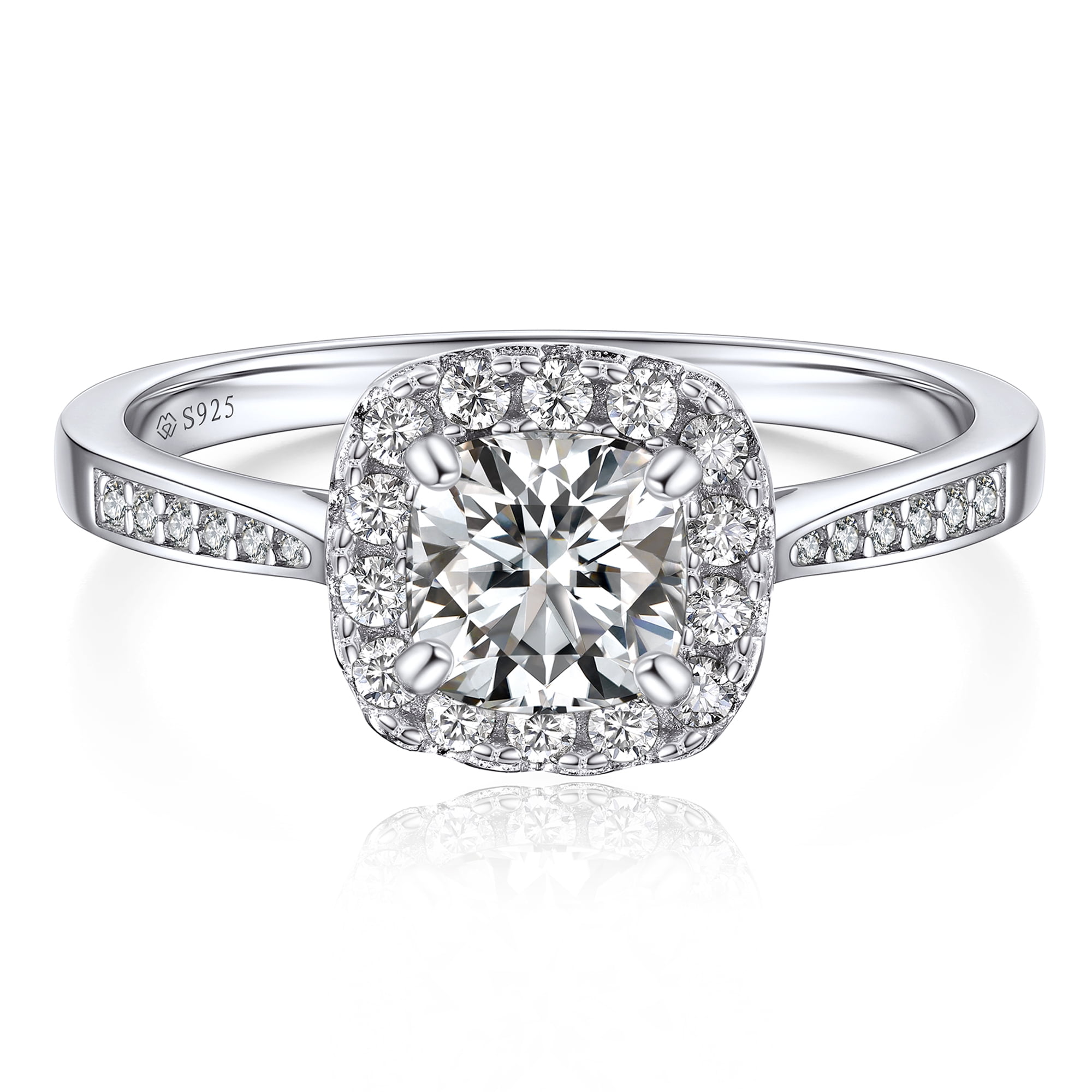 MomentWish Engagement Ring for Women,1 Carat Lab Created Moissanite Promise Rings Wedding Band ...