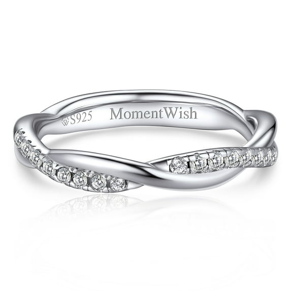 MomentWish Eternity Engagement Ring,Lab Created Moissanite Wedding Bands for Women, S925 ...