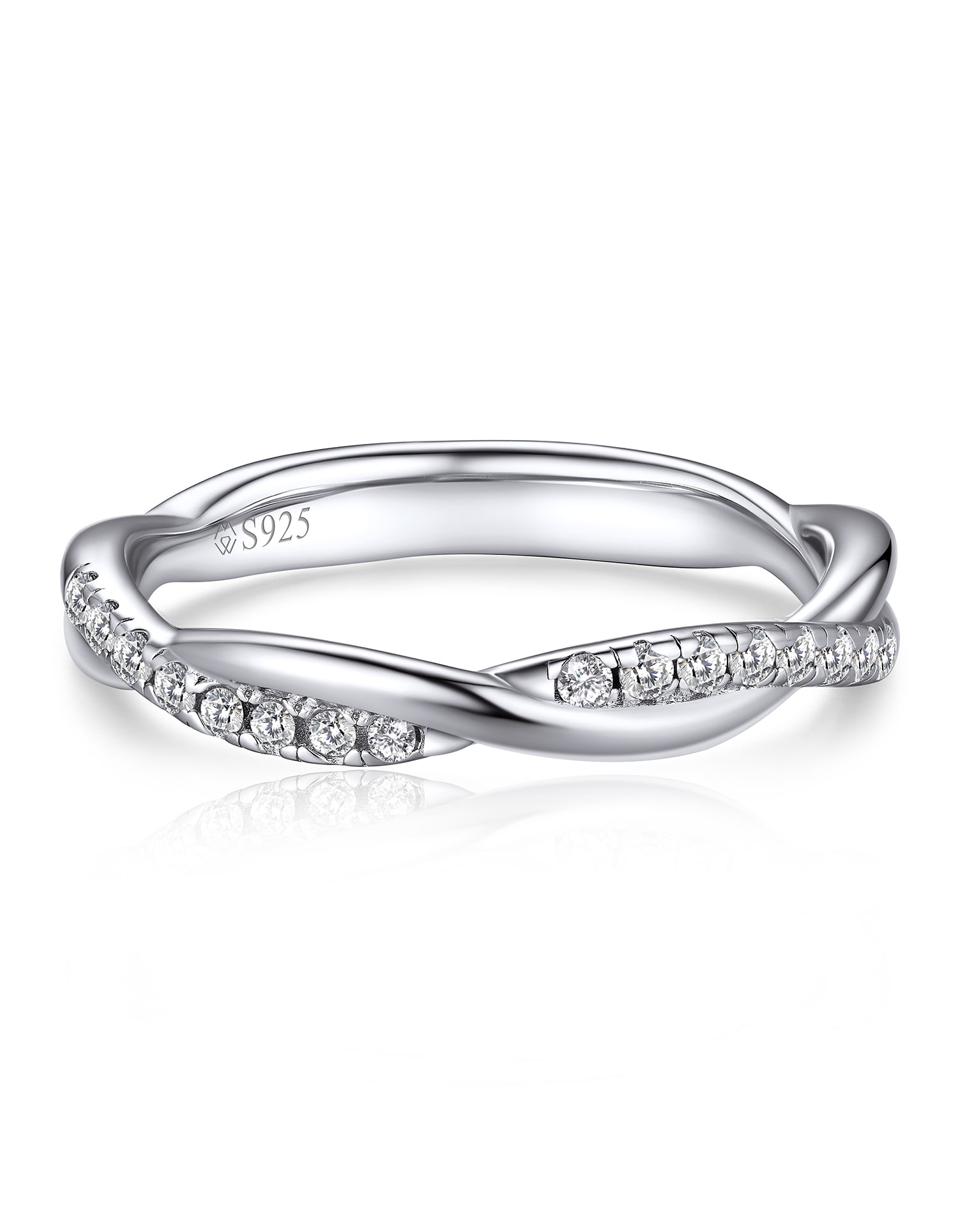 MomentWish Eternity Engagement Ring,Lab Created Moissanite Wedding Bands for Women, S925 ...