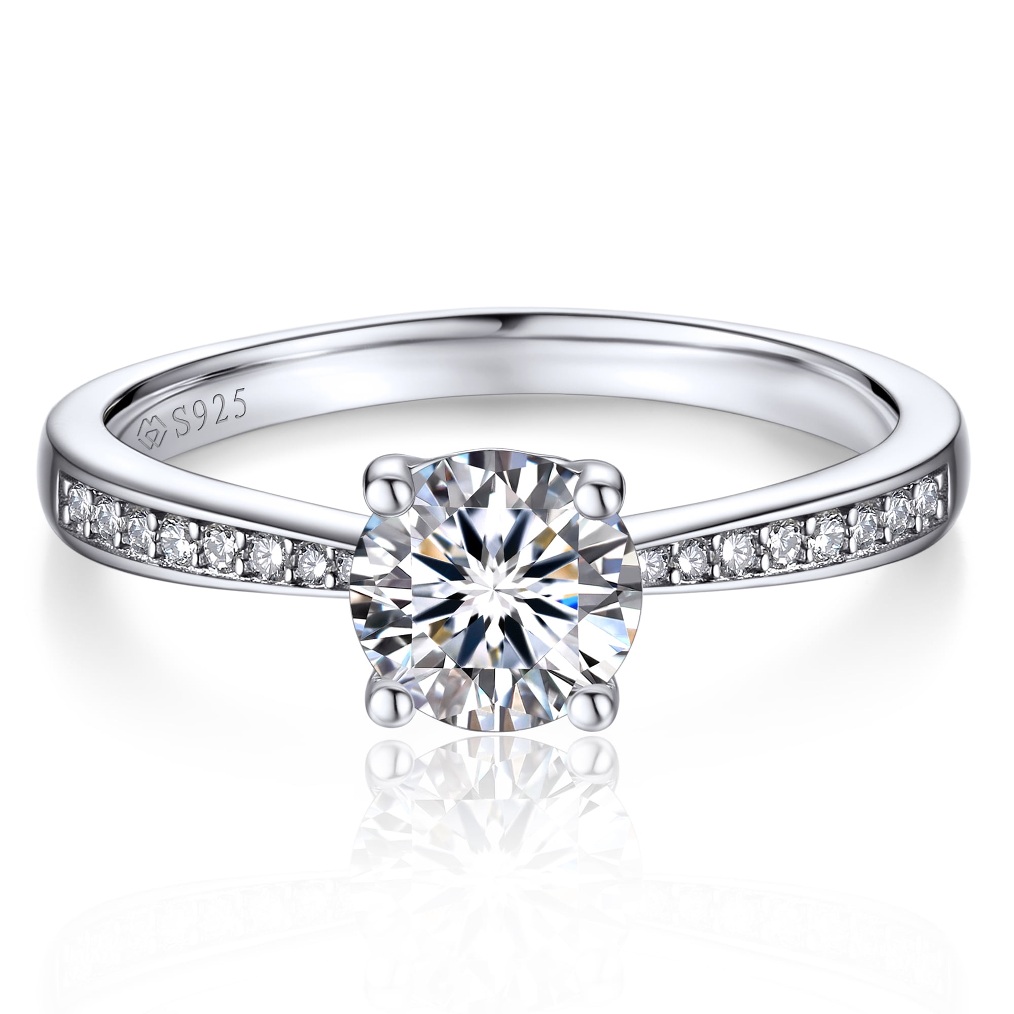 MomentWish Promise Rings for Women, 1Carat Moissanite Engagement Rings ...