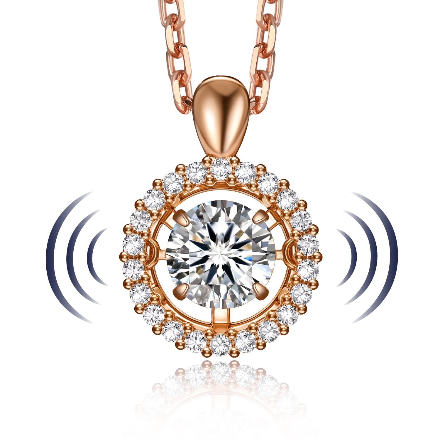 MomentWish Simulated Diamond Necklace for Women,Moissanite Dance ...