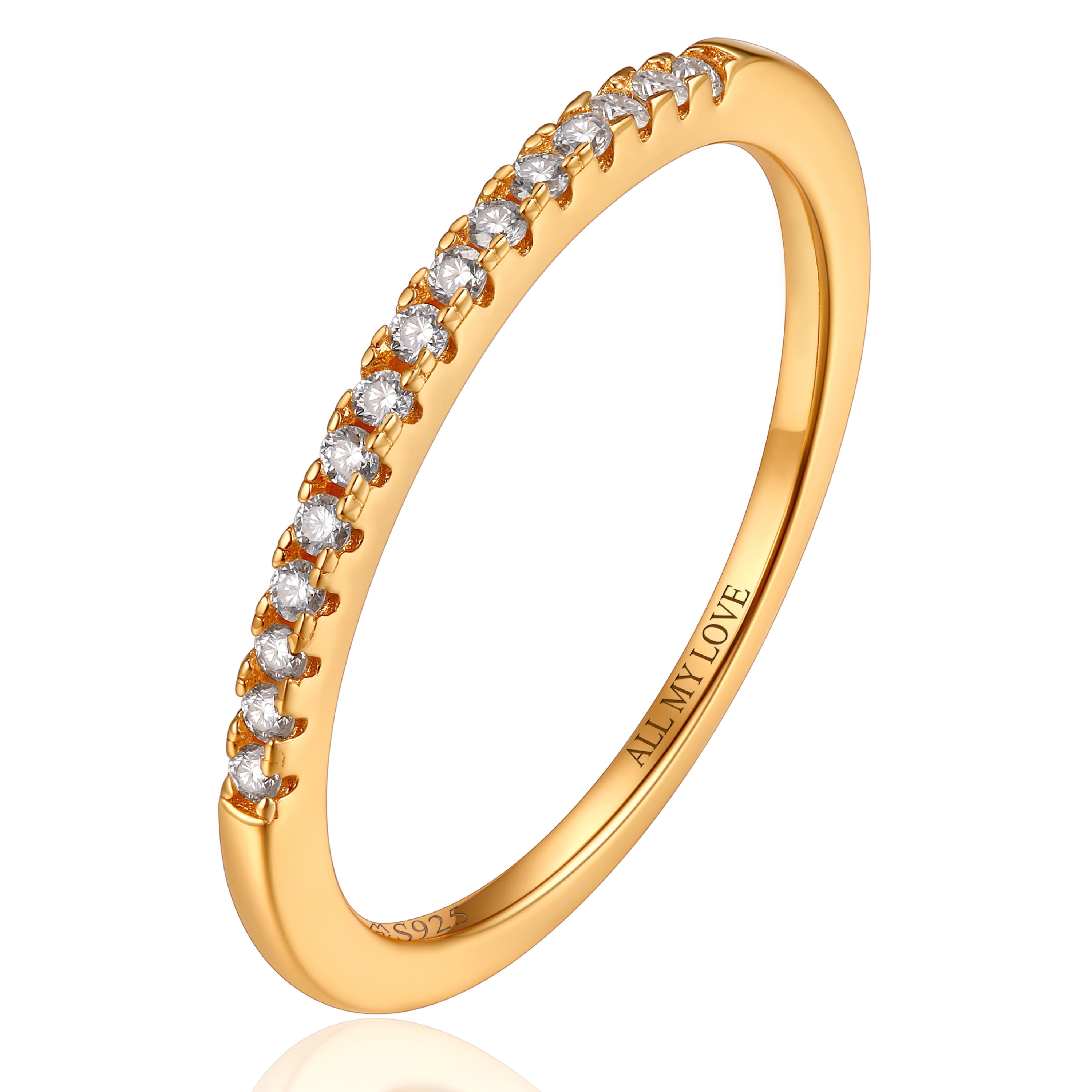 MomentWish Engagement rings for Women,Moissanite 14K Gold Plated Wedding Bands, D Color VVS1 ...