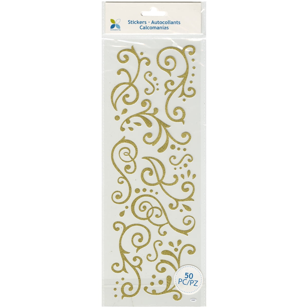 Momenta Flourish Stickers - Gold Glitter - Walmart.com