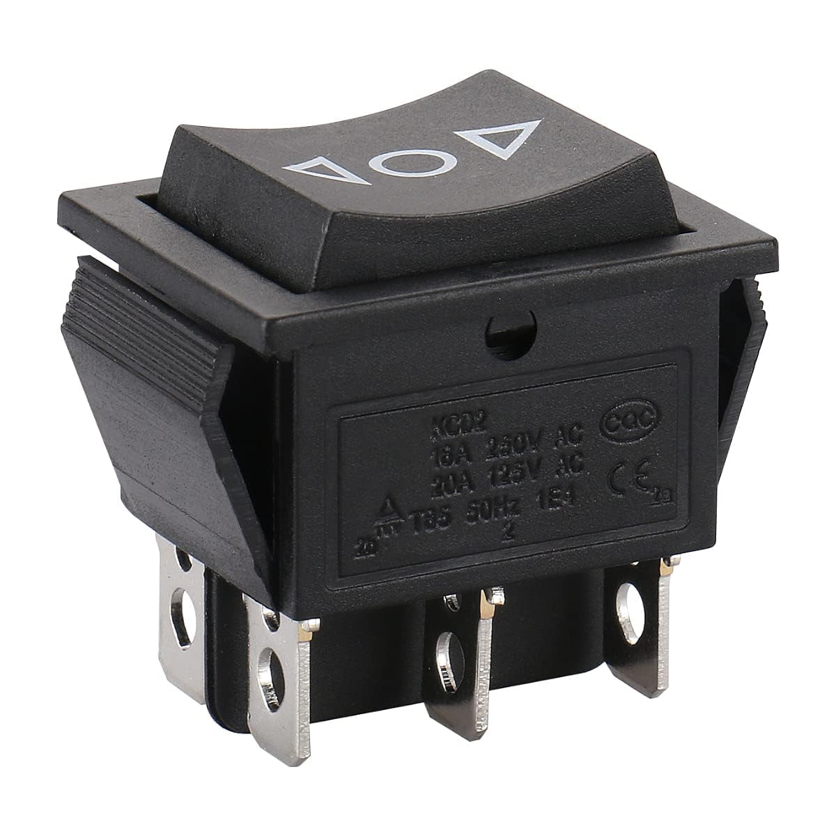 Momentary 6 Pin DPDT Button Rocker Switch (ON)/Off/(ON) AC 250V/10A ...