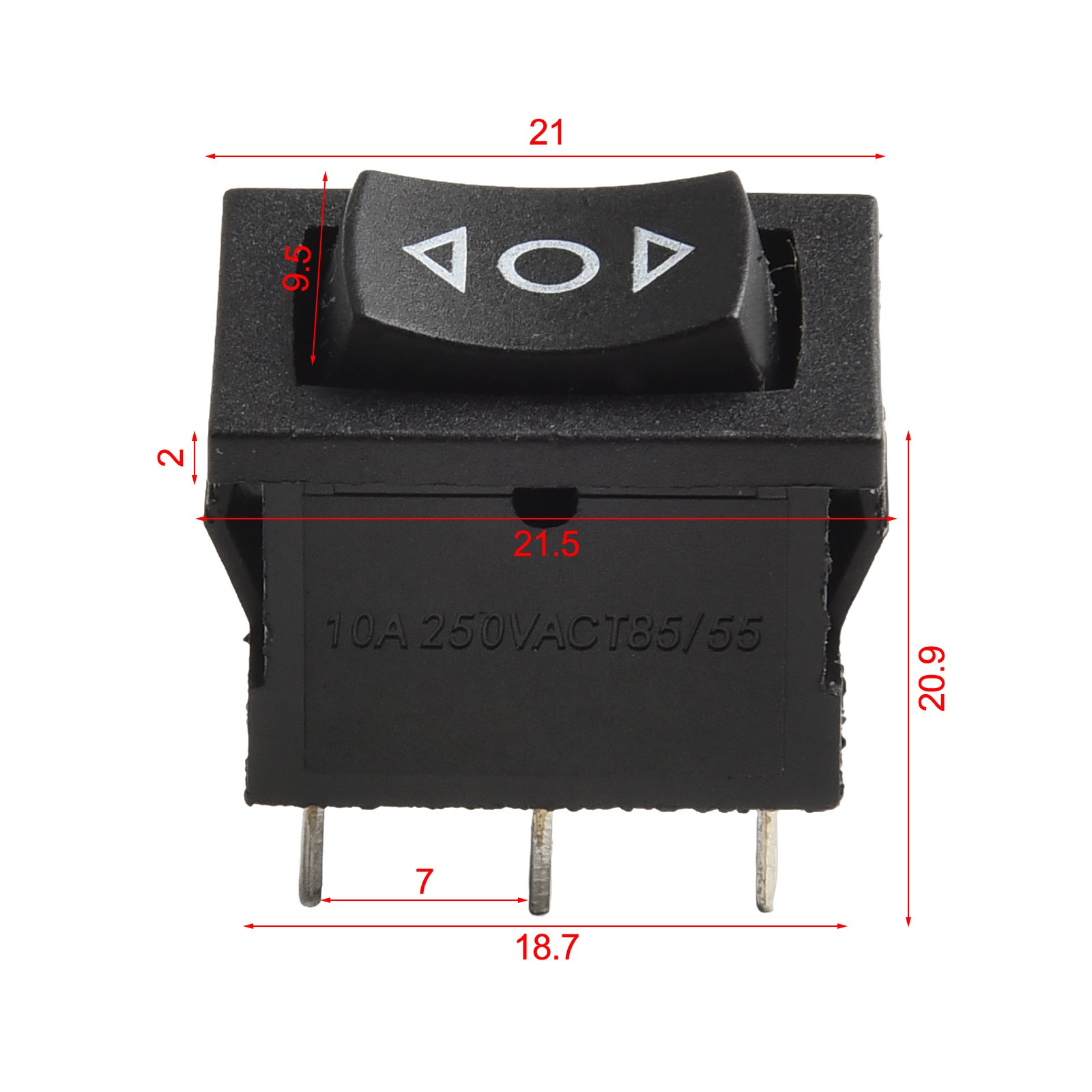Momentary On/Off Direction Rocker Switch 3 Pin 21X15Mm 3A Diy Project ...