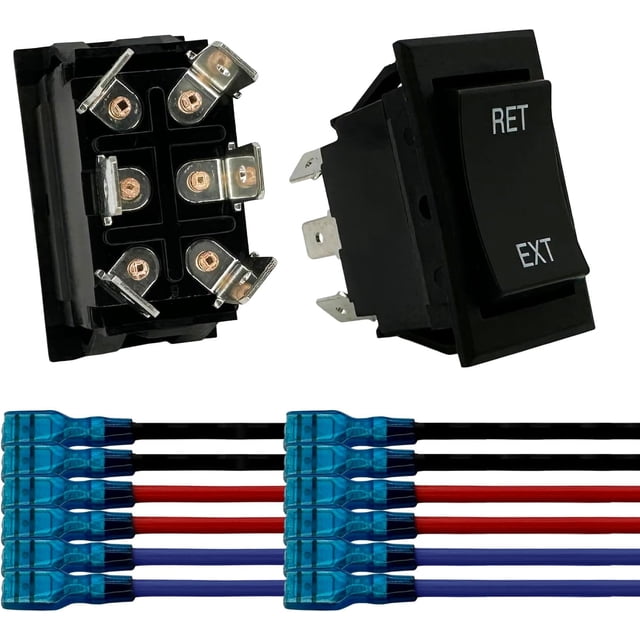 Momentary Reverse Polarity Rocker Switch with Wires for RV Tongue ...
