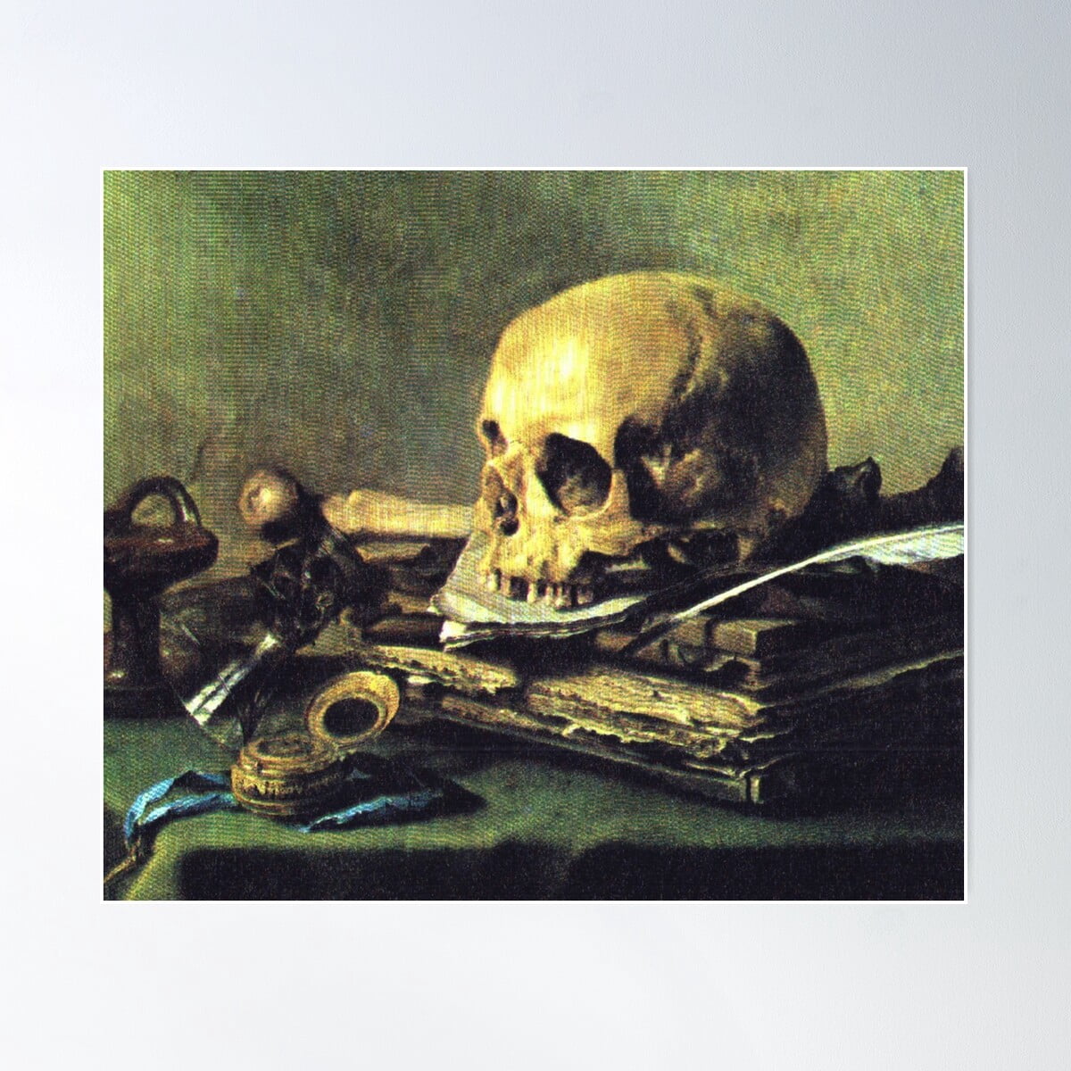 Momento Mori - Vintage Occult Skull Painting Poster Wall Art, Modern ...