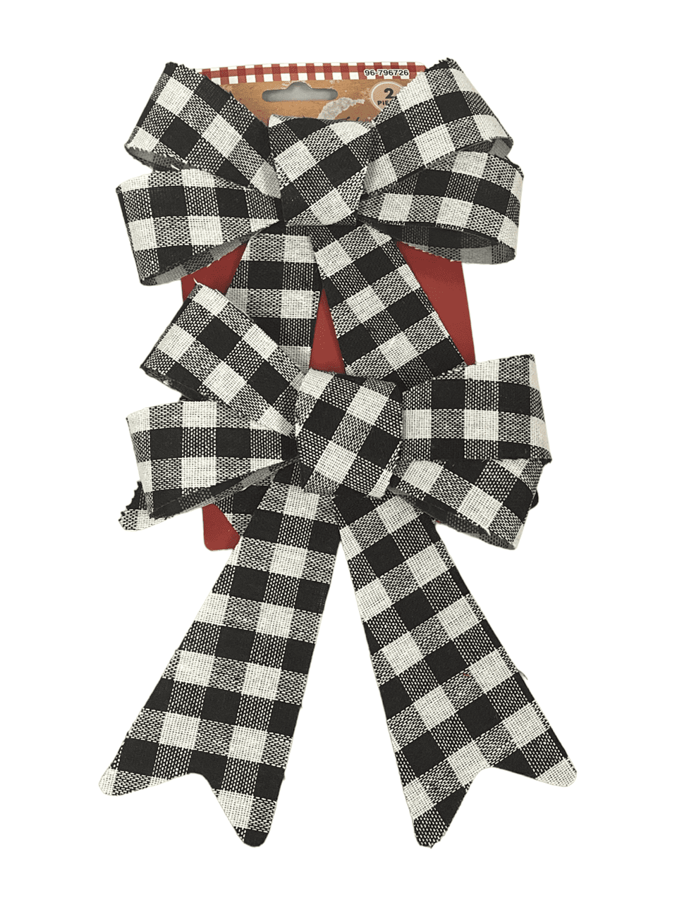 Momentum Brand Black and White Buffalo Plaid Check Bows, 2-ct. Packs; 7 ...