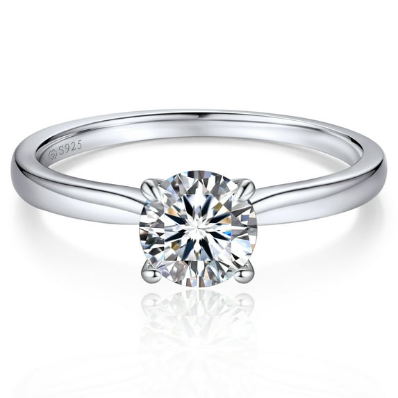 Momentwish 1 Carat Moissanite Engagement Ring - D Color VVS1 Simulated Diamond Bridal Rings ...