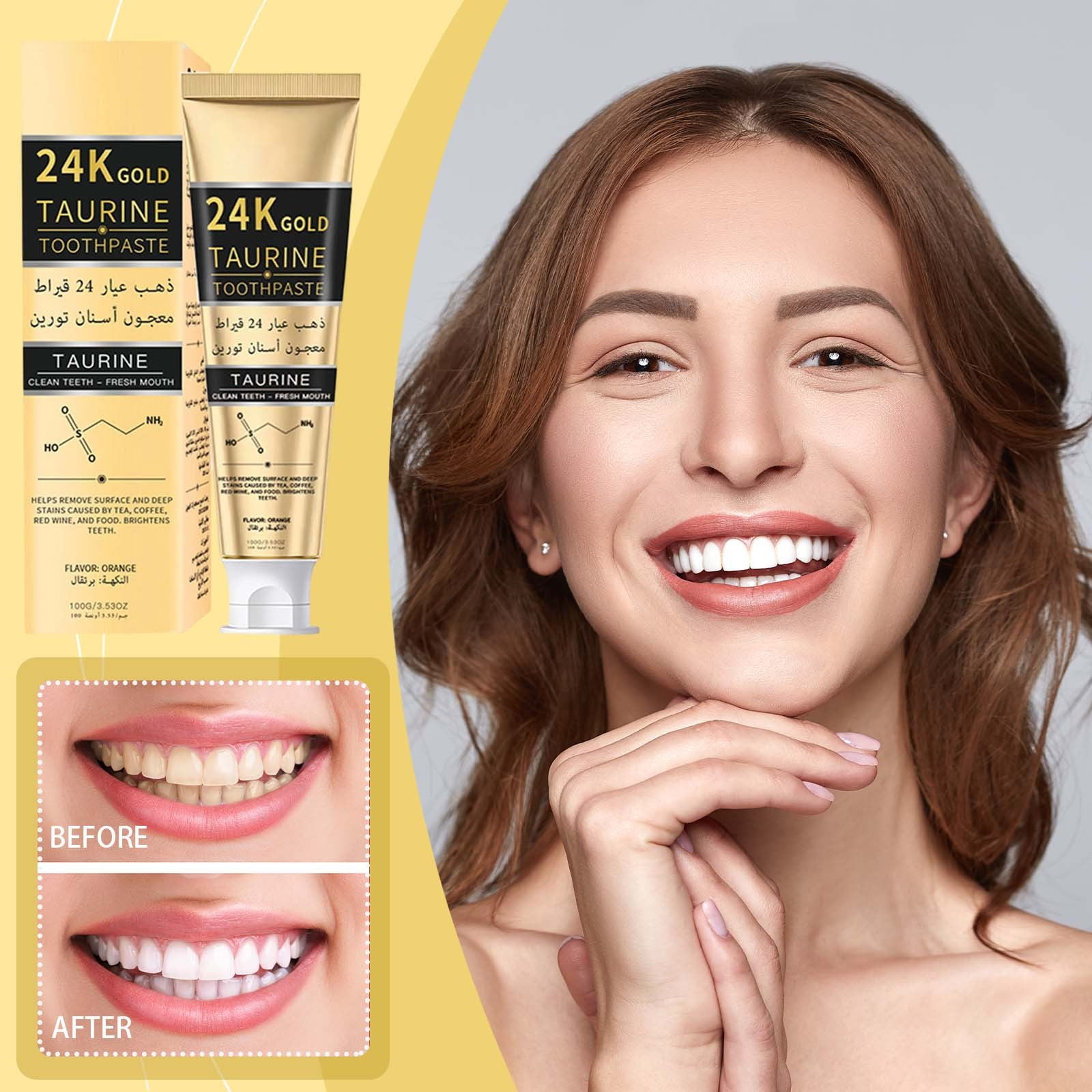 Momihoom 24K Gold Gel Whitening Toothpaste | Gold Infused Whitening ...