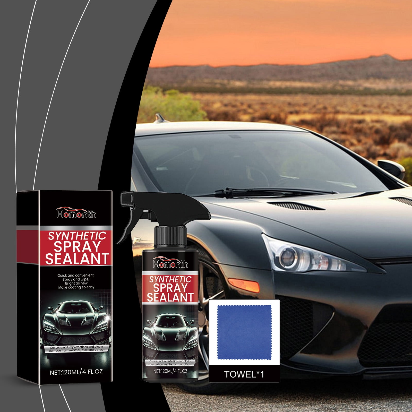 Momihoom 3 in 1 high Protection Fast car Ceramic Coating Spray, Plastic ...