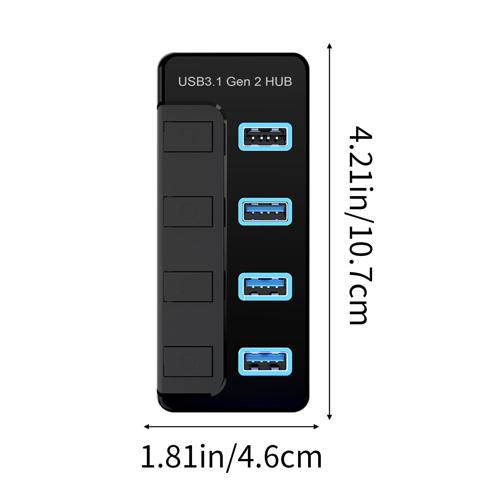 Momihoom 4-Port USB 3.2 Gen 2 Hub with 10Gbps Data Transfer, Individual ...