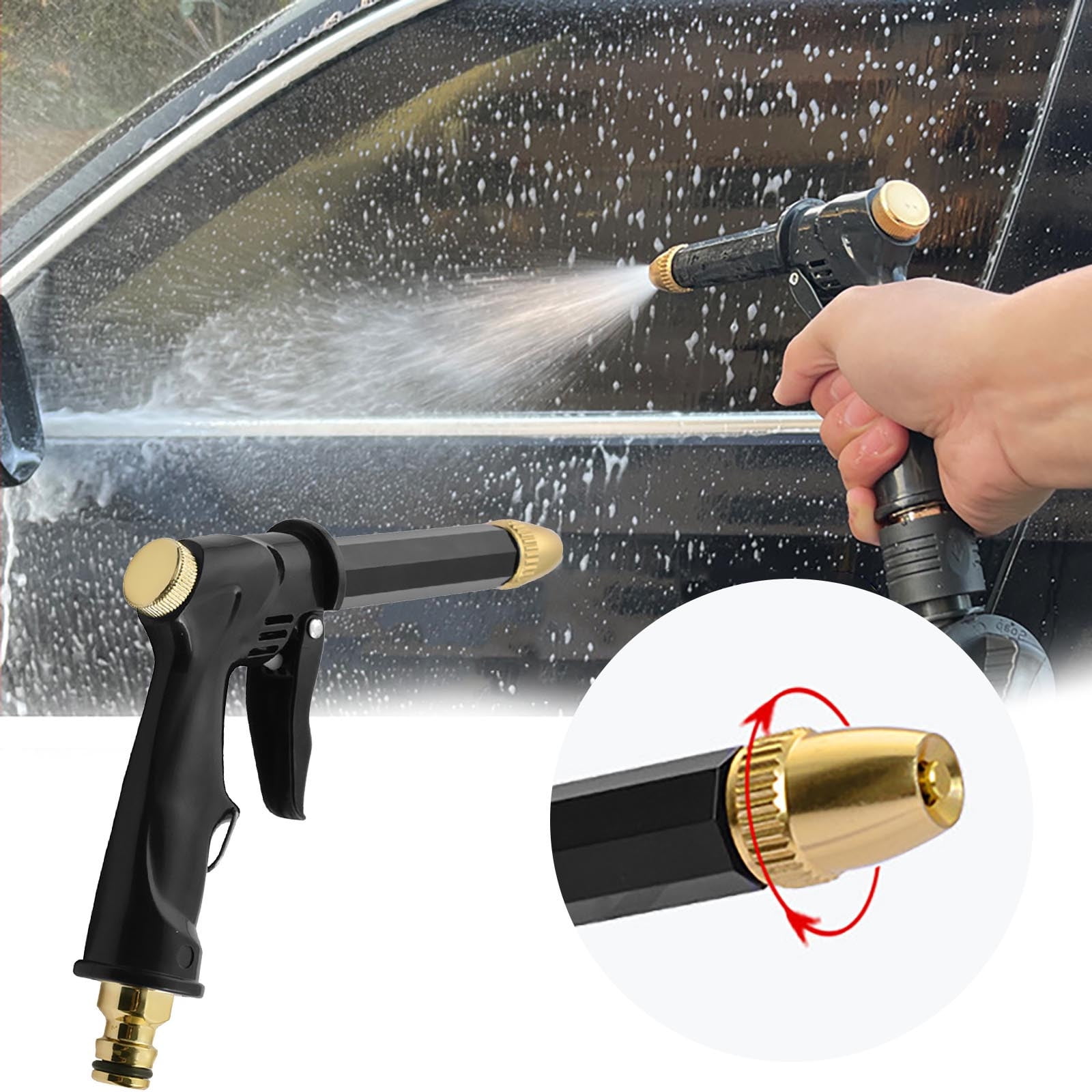 Momihoom 4 Spray Patterns Garden Hose Spray Nozzle, Range Garden Hose ...