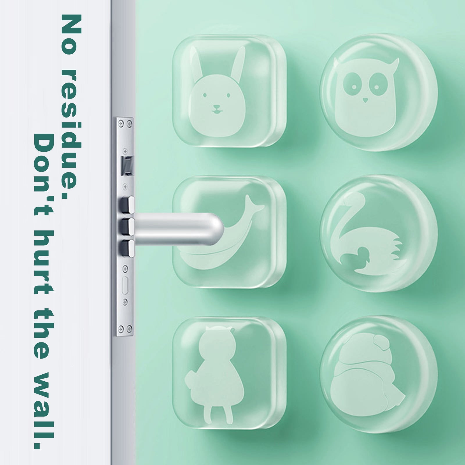 Momihoom 6 PCS Door Stopper Wall Protector - Clear Square Wall ...