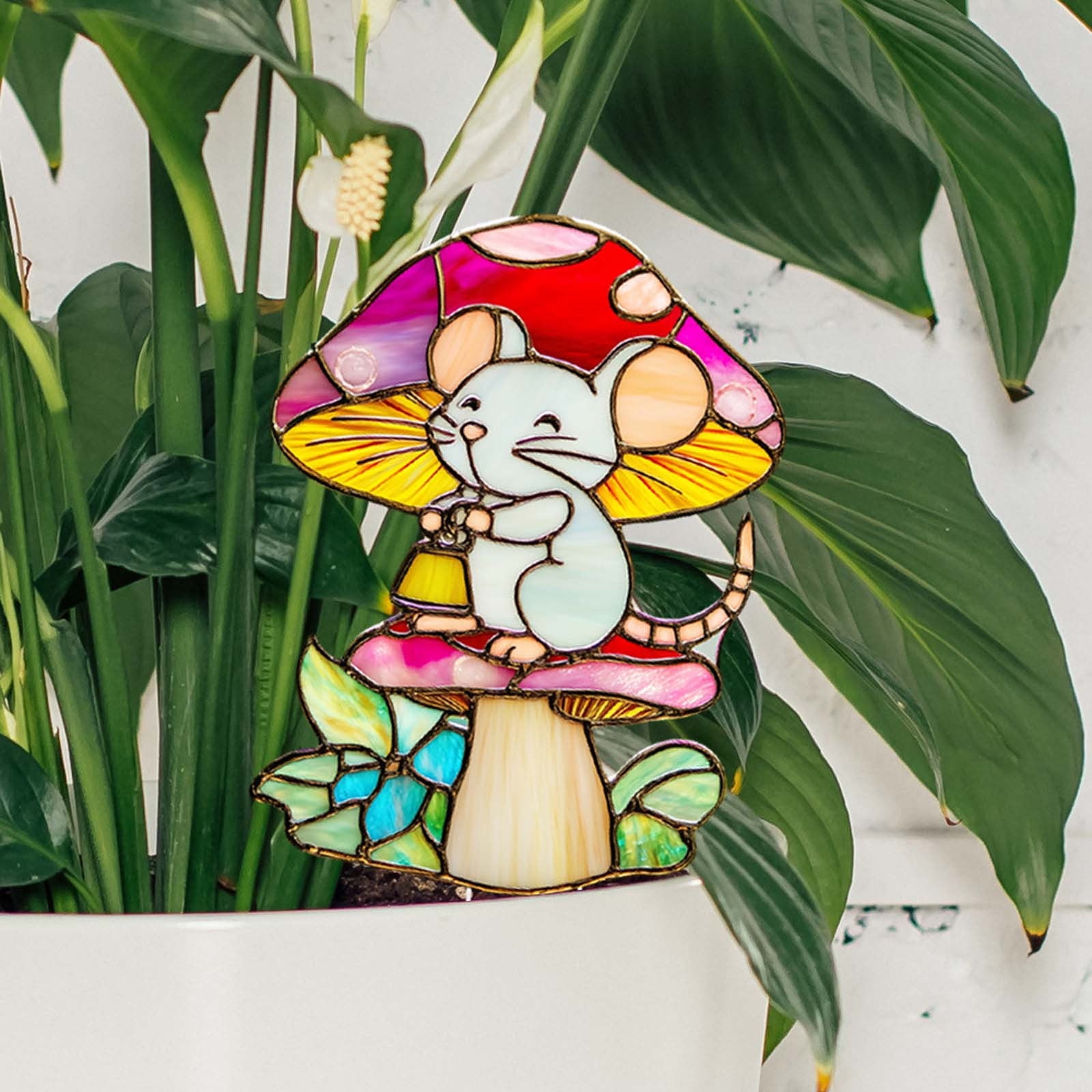 Momihoom Acrylic Stakes Stained Glass Style Plant Stakes Marker ...