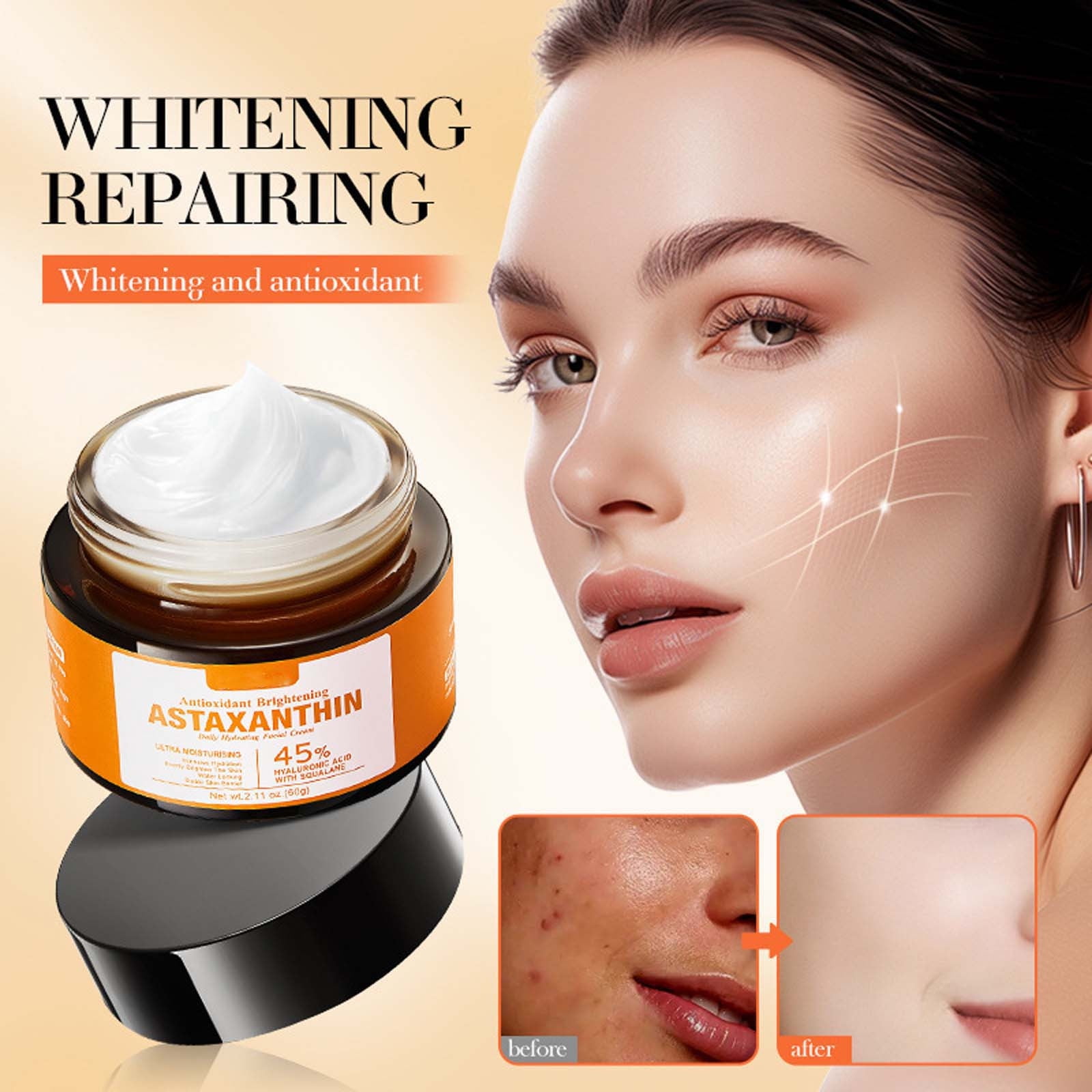 Momihoom Astaxanthin Cream for Face, Astaxanthin Skincare, Moisturizing ...