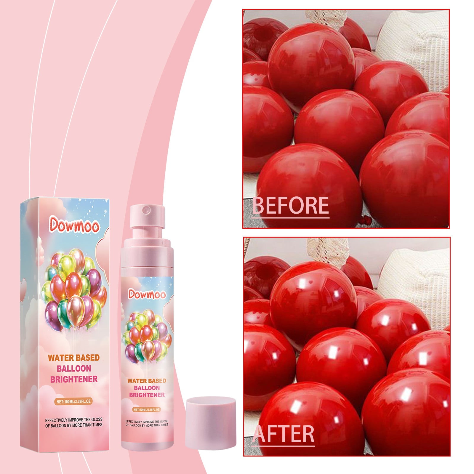 Momihoom Balloon Shine Spray,Balloon Spray Shine for Latex Balloons ...