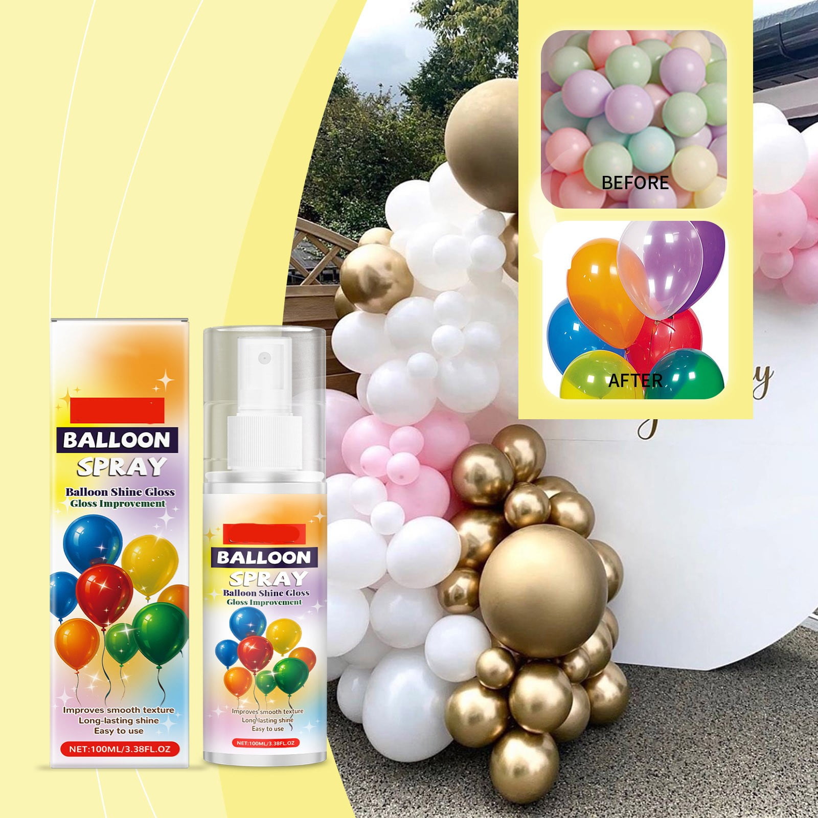 Momihoom Balloon Shine Spray, Waterproof Long-lasting High Shine ...