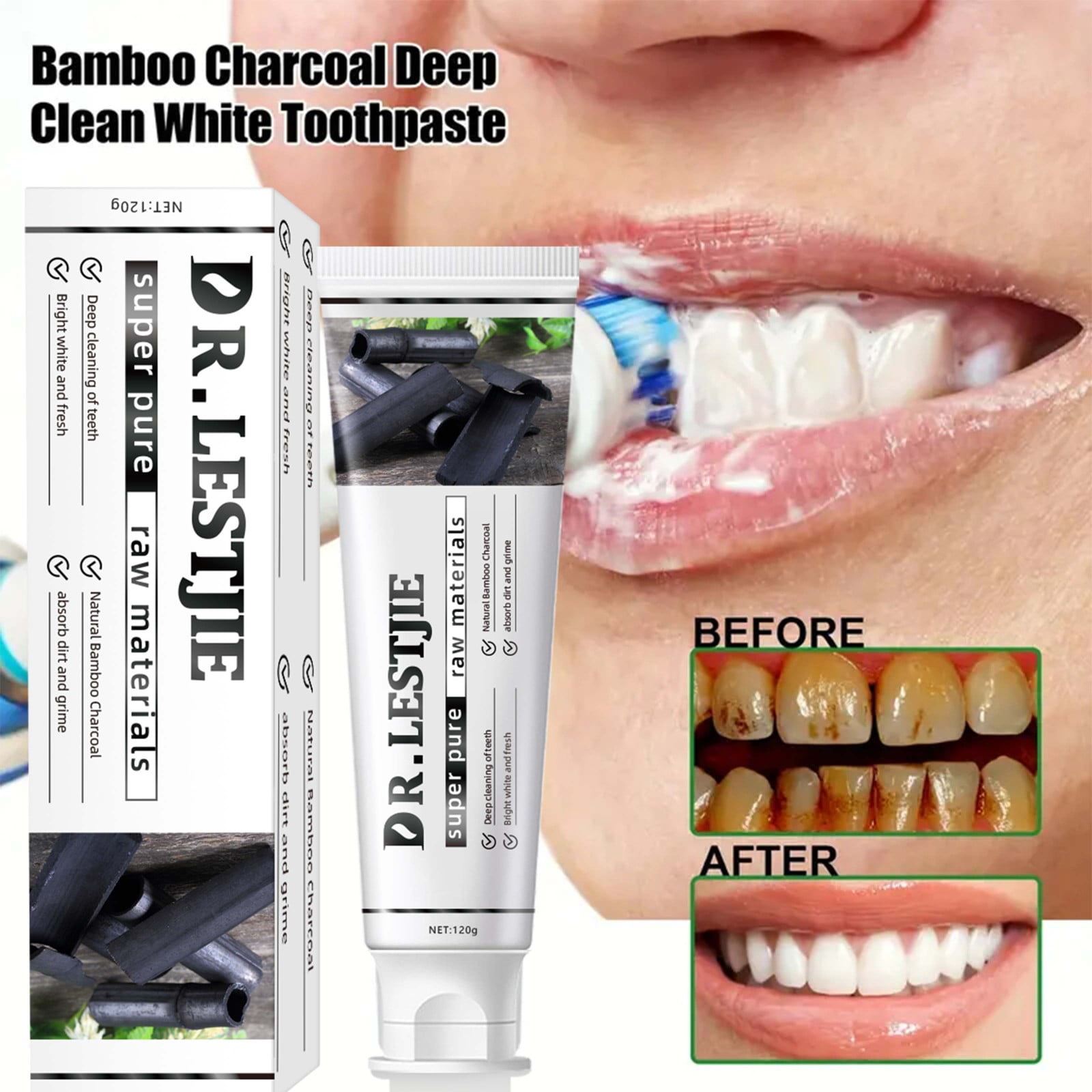 Momihoom Bamboo Charcoal Toothpaste,Activated Carbon Toothpaste,Bamboo ...