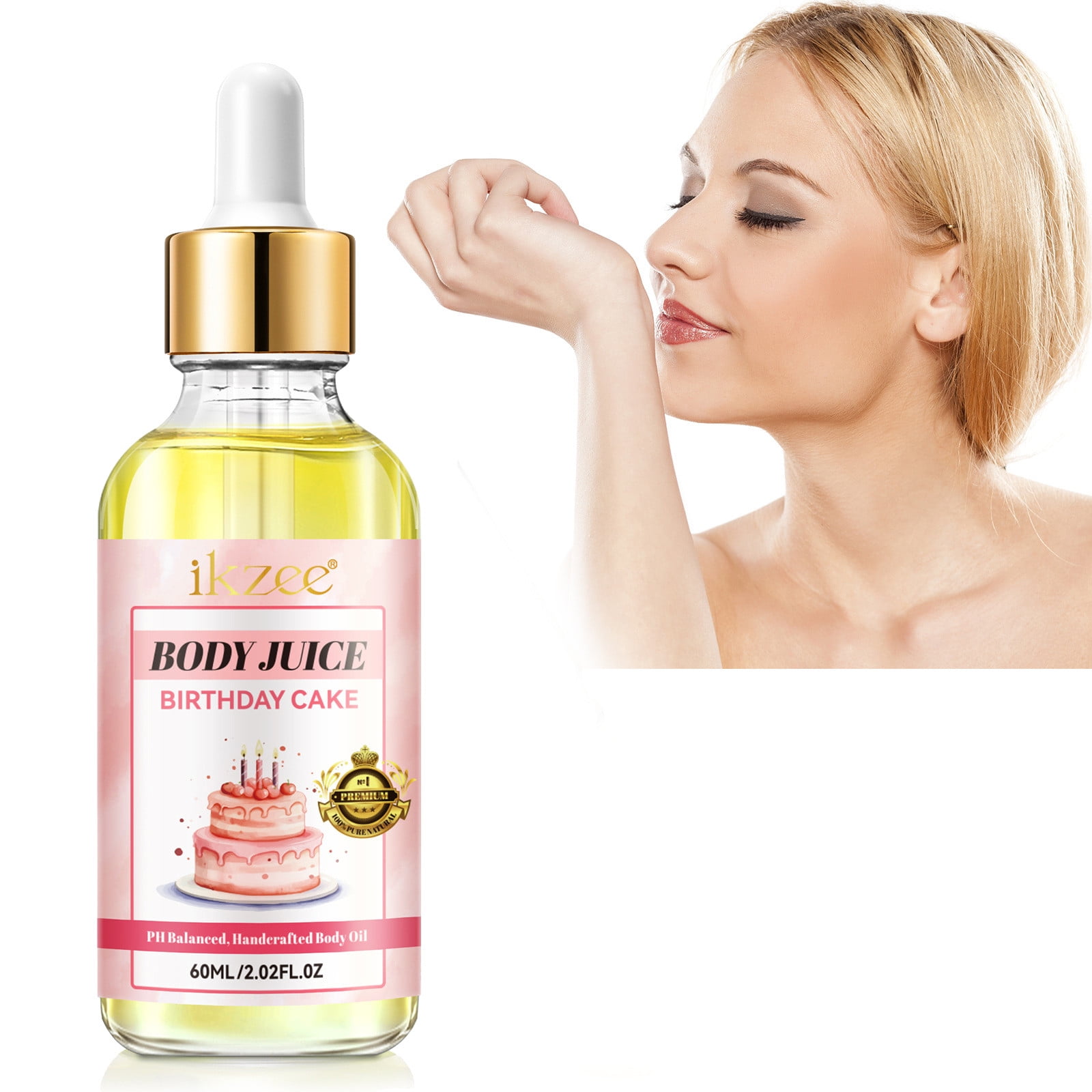 Momihoom Birthday Cake Body Juice Oil, Sweet Birthday Cake Scented Body ...