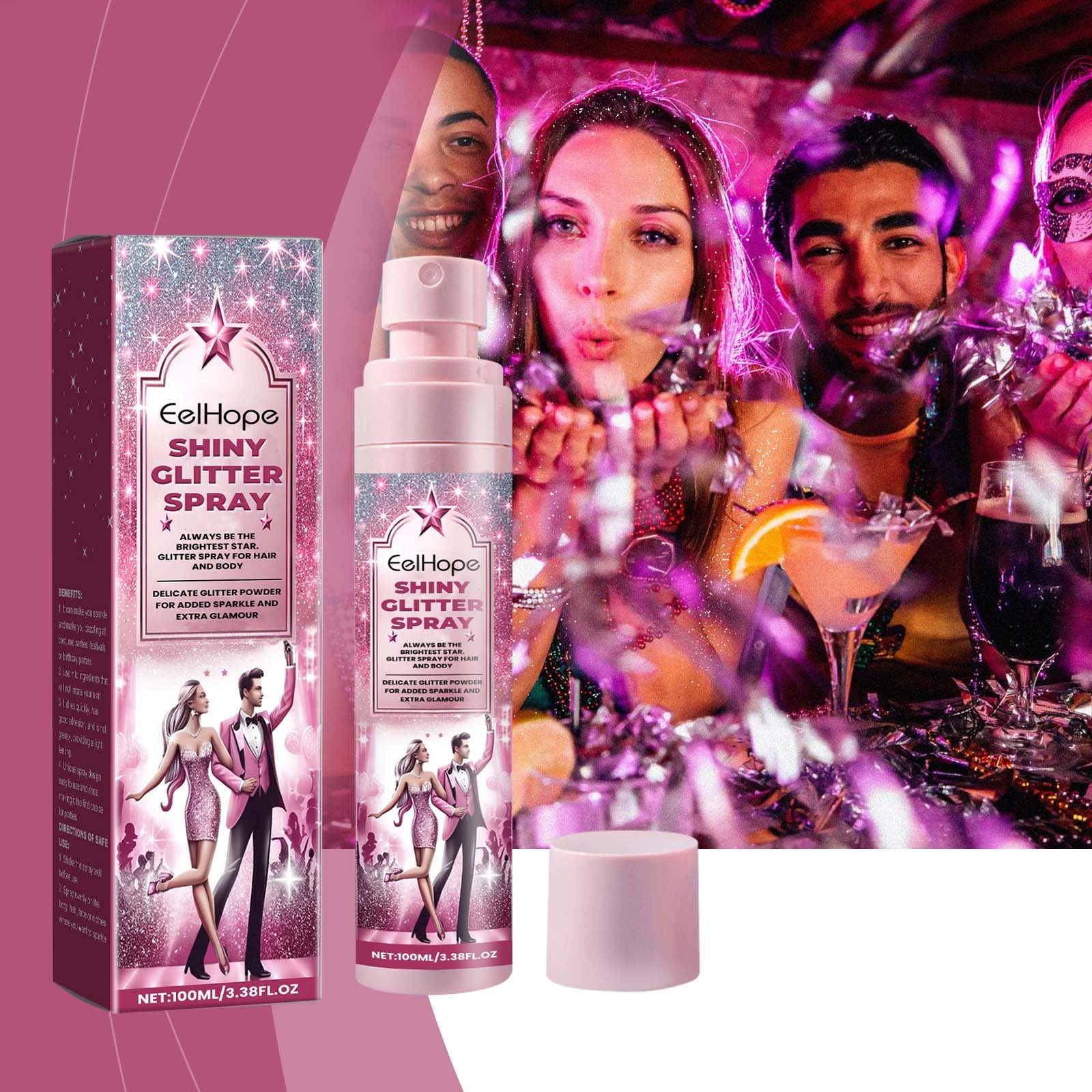 Momihoom Body Glitter Spray, Body Shimmer Spray for Face Hair and Body ...