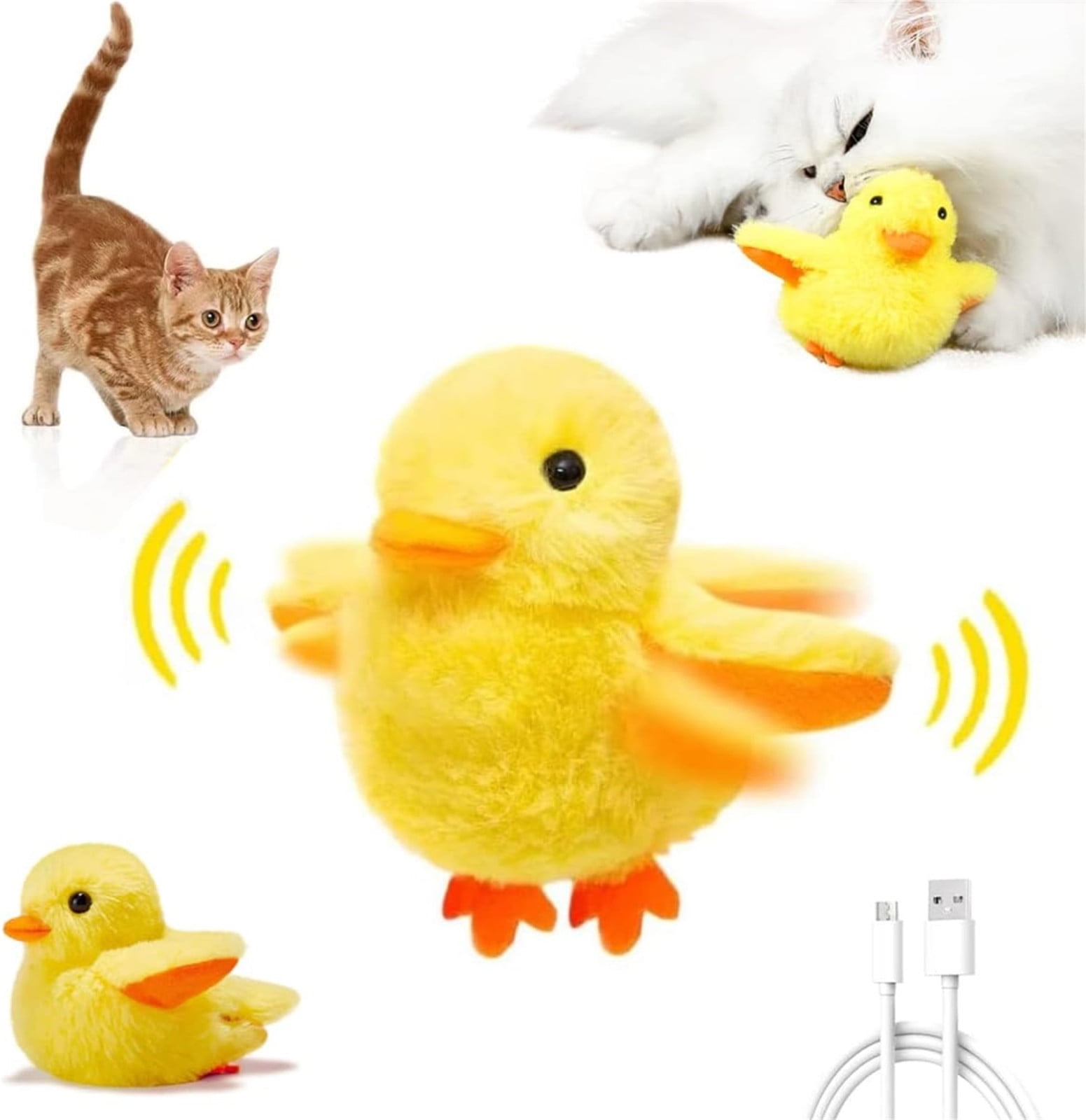 Momihoom Cat Toys Rechargeable Flapping Duck, Flapping Duck Cat Toy ...