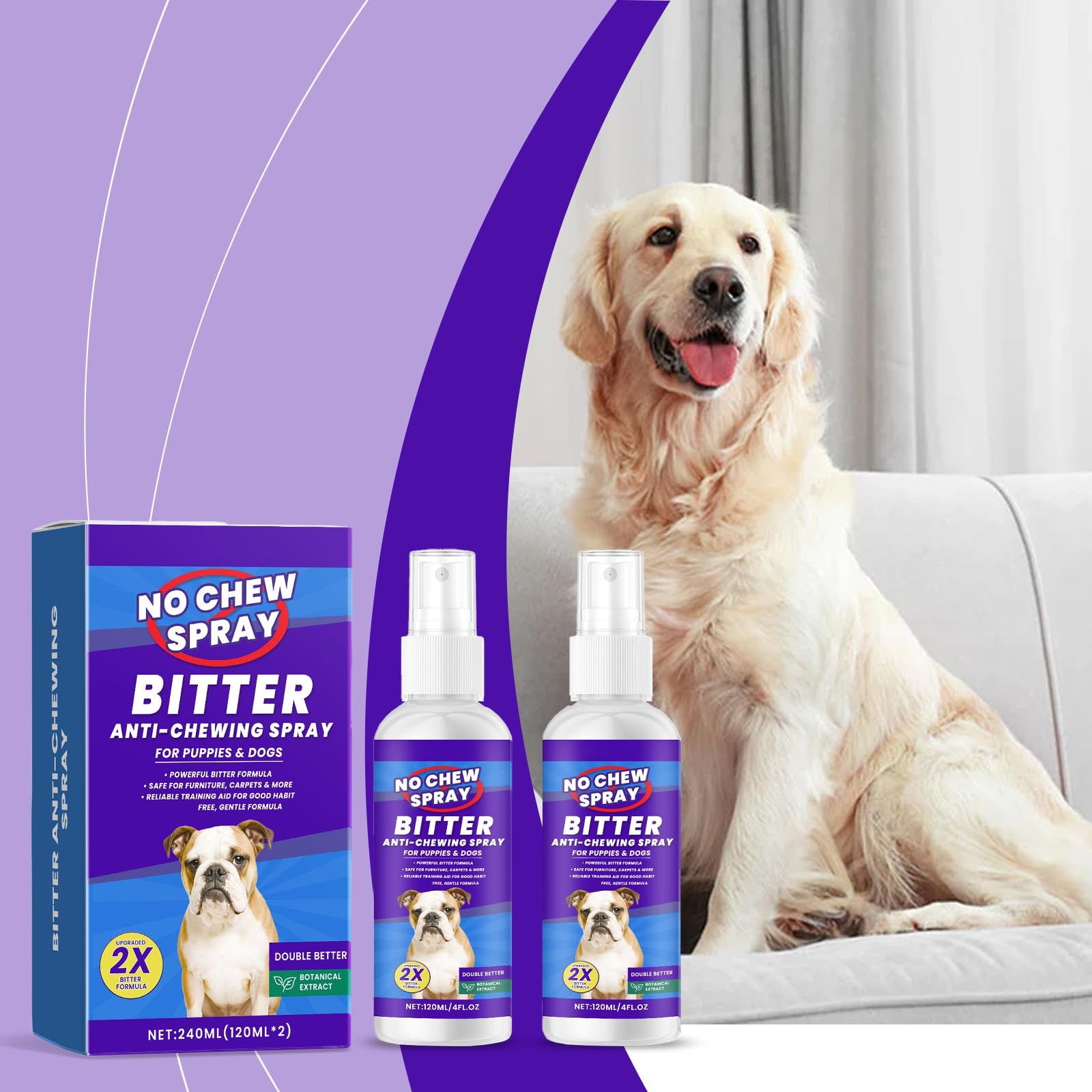 Momihoom No Chew Spray for Dogs , Bitter Apple Spray for Dogs Natural ...