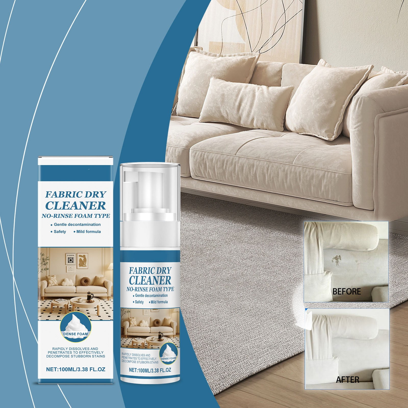 Momihoom Couch Cleaner and Stain Remover Spray, Multi-Surface Fabric ...