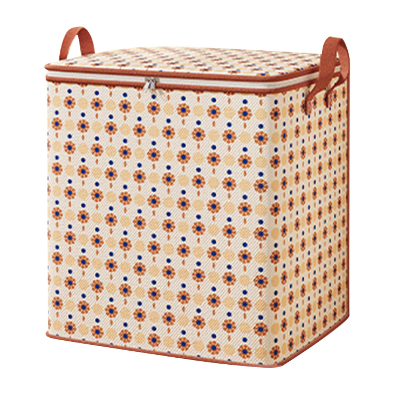 Momihoom Decorative Floral Print Storage Box with Zipper Closure and ...