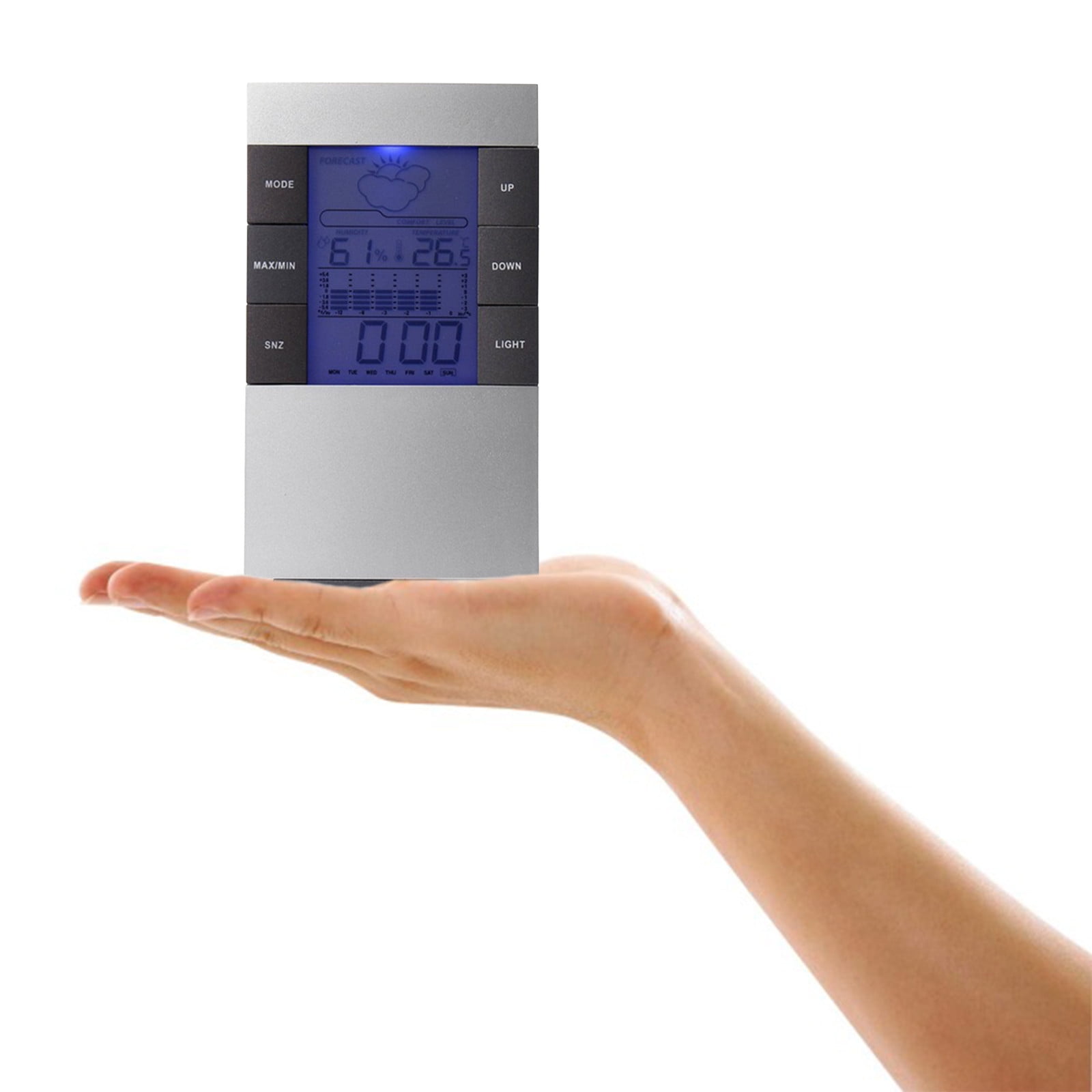 Momihoom Digital Alarm Clock with Weather Forecast Display, Indoor ...