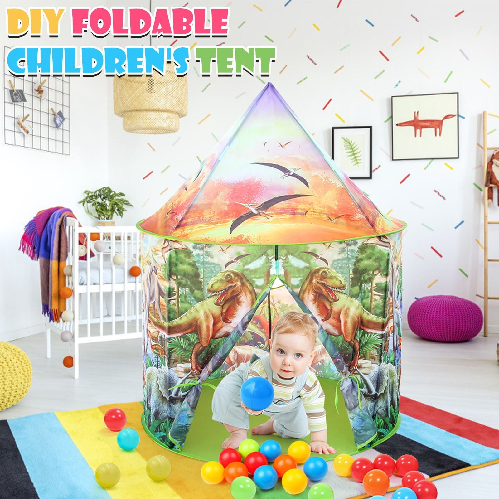 Momihoom Dinosaur Play House, Kids Outdoor Park Camping Toy Tent ...