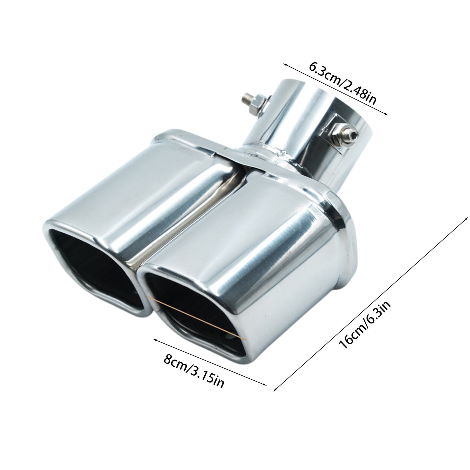 Momihoom Dual-Tip Stainless Steel Exhaust Muffler Extension for Vehicle ...