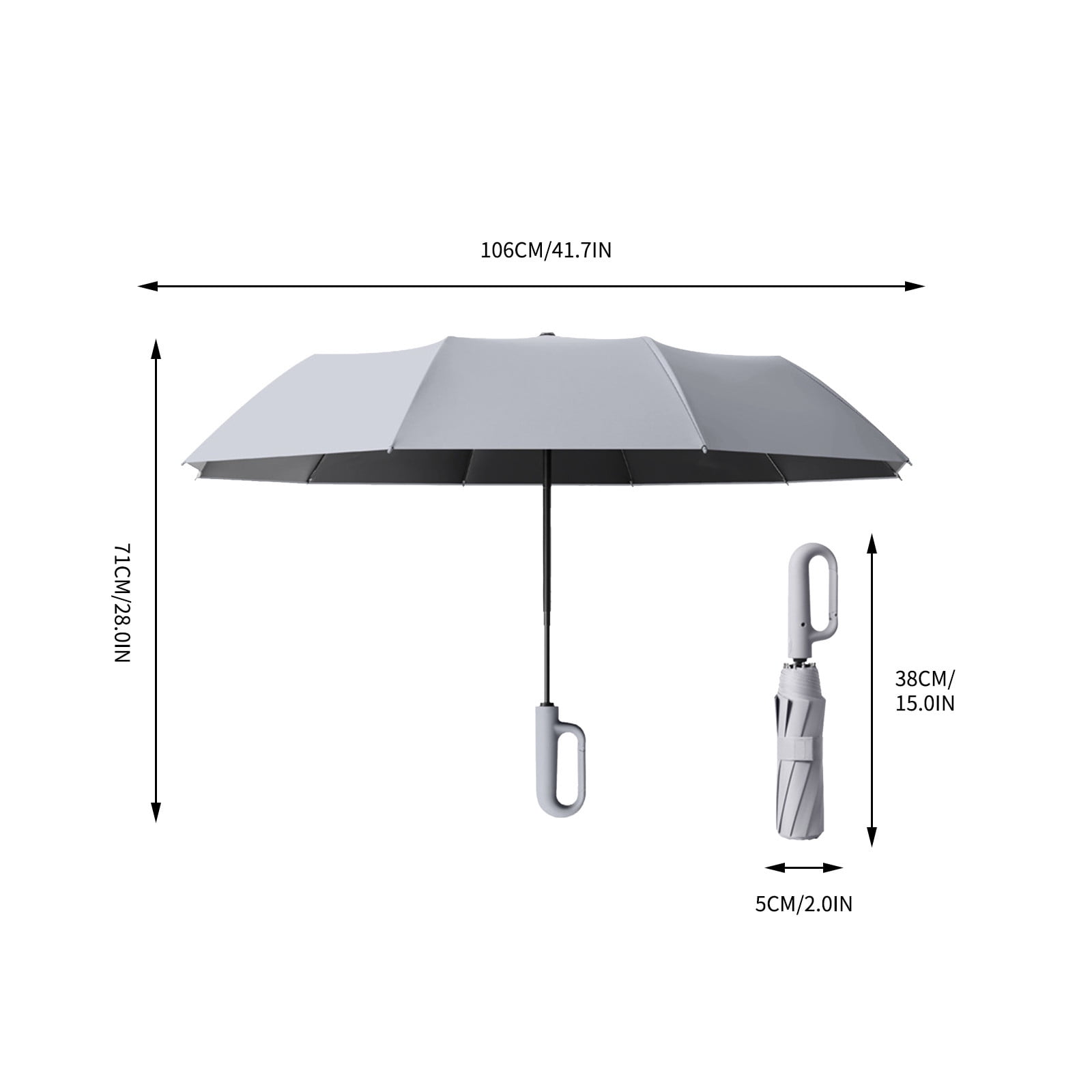 Momihoom Ergonomic Ring-Handle Umbrella, Windproof and UV-Protected for ...