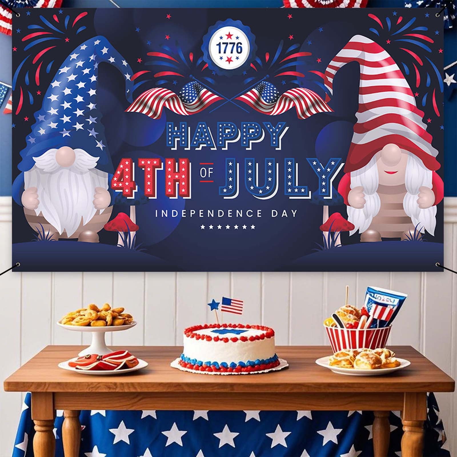 Momihoom Fabric Independence Day Photo Backdrop 4th of July Party ...