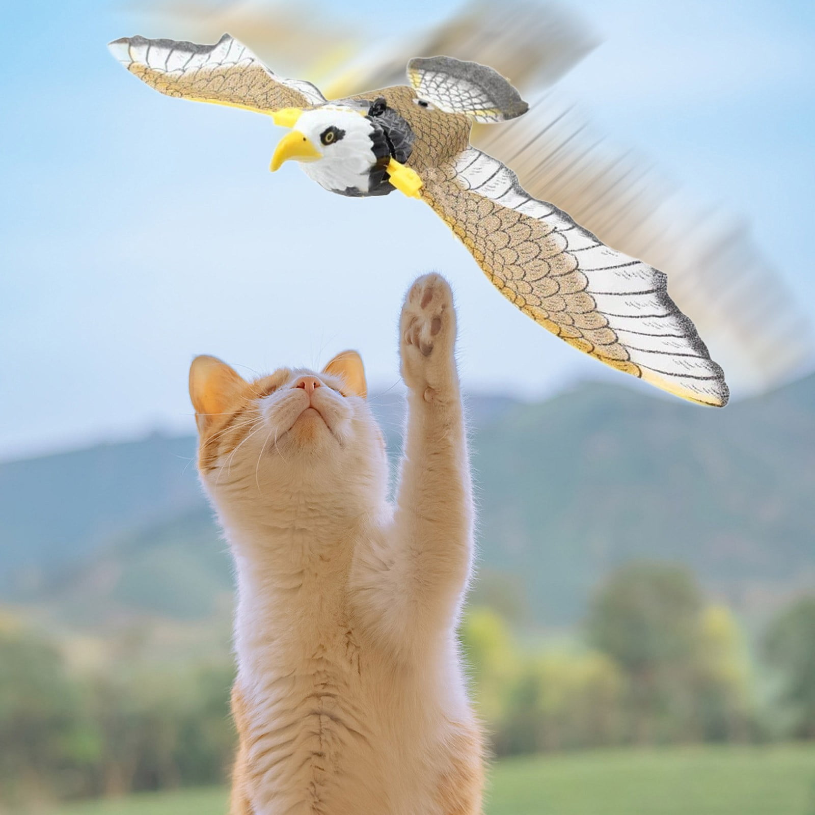 Momihoom Flying Bird Cat Toy , Simulation Bird Interactive Cat Toy for ...