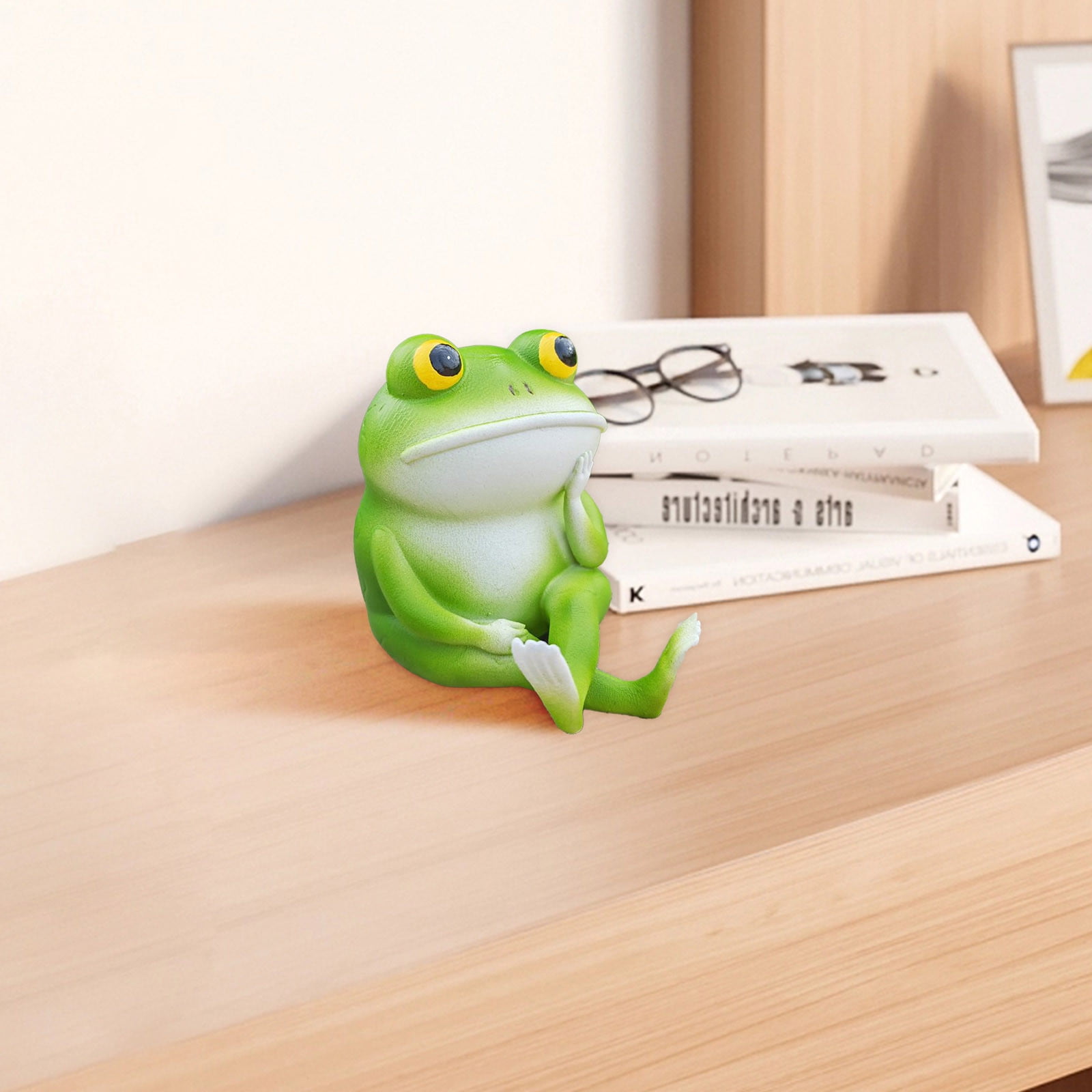 Momihoom Frog Figurines Ornaments Resin Frog Thinker Statues Cute ...