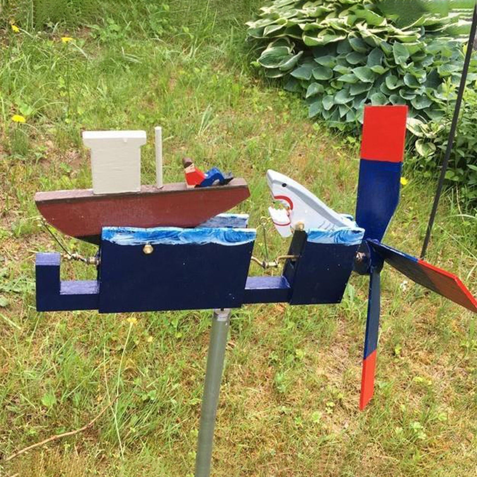 Momihoom Funny Whirligig Garden Decor - Jaws Disaster Whirligig, Funny ...