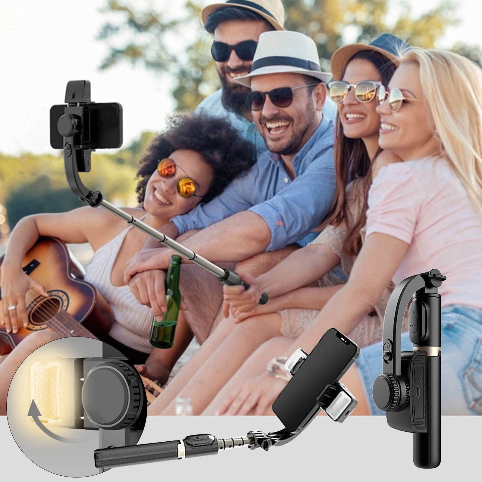 Momihoom Handheld Stabilizer Anti-shake Gimbal Bluetooth Mobile Phone ...
