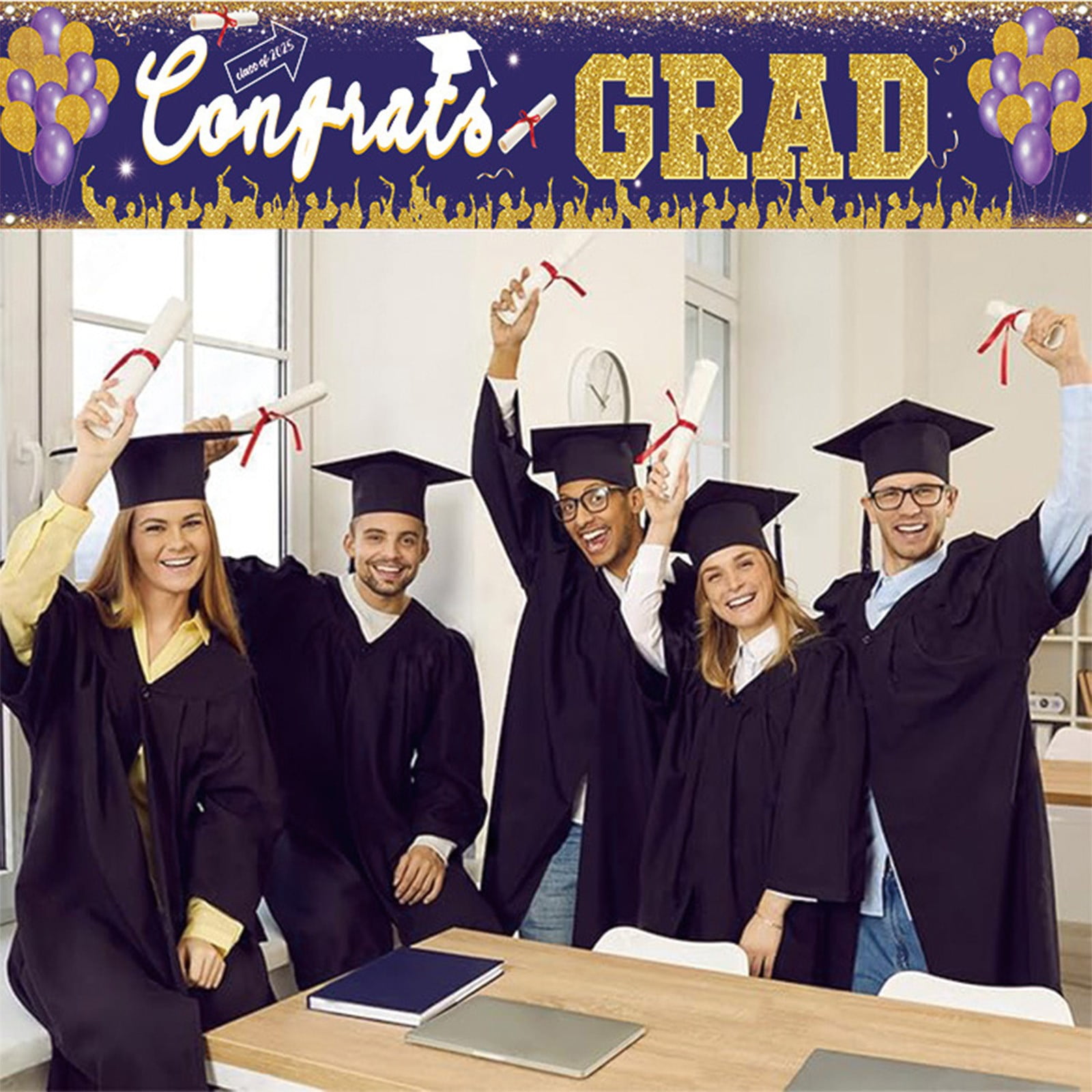 Momihoom Horizontal Graduation Banner Congrats Grad Banner for Grad ...
