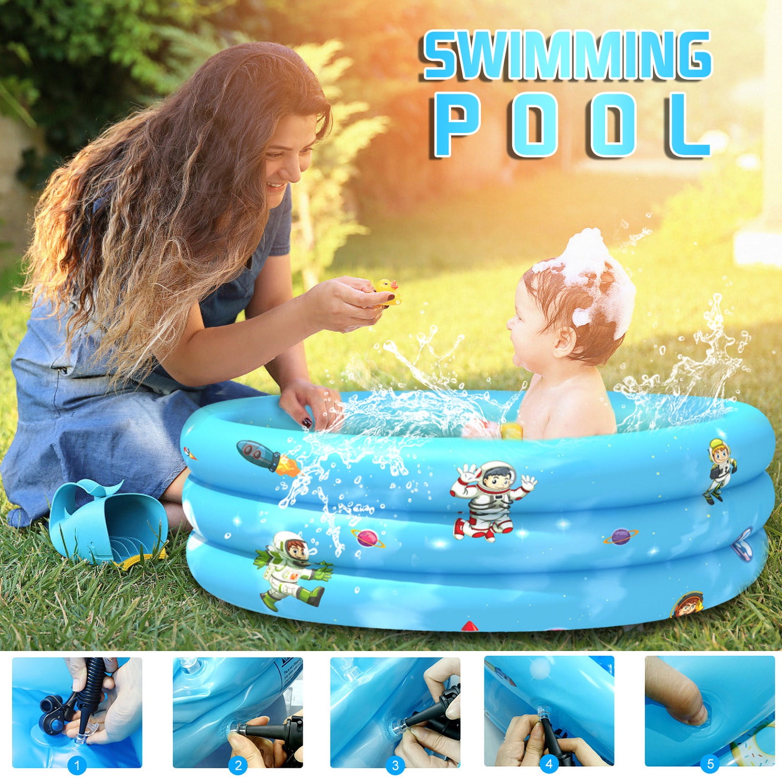 Momihoom Inflatable Kiddie Pool Baby Pools Swim for Kids Inflatable ...