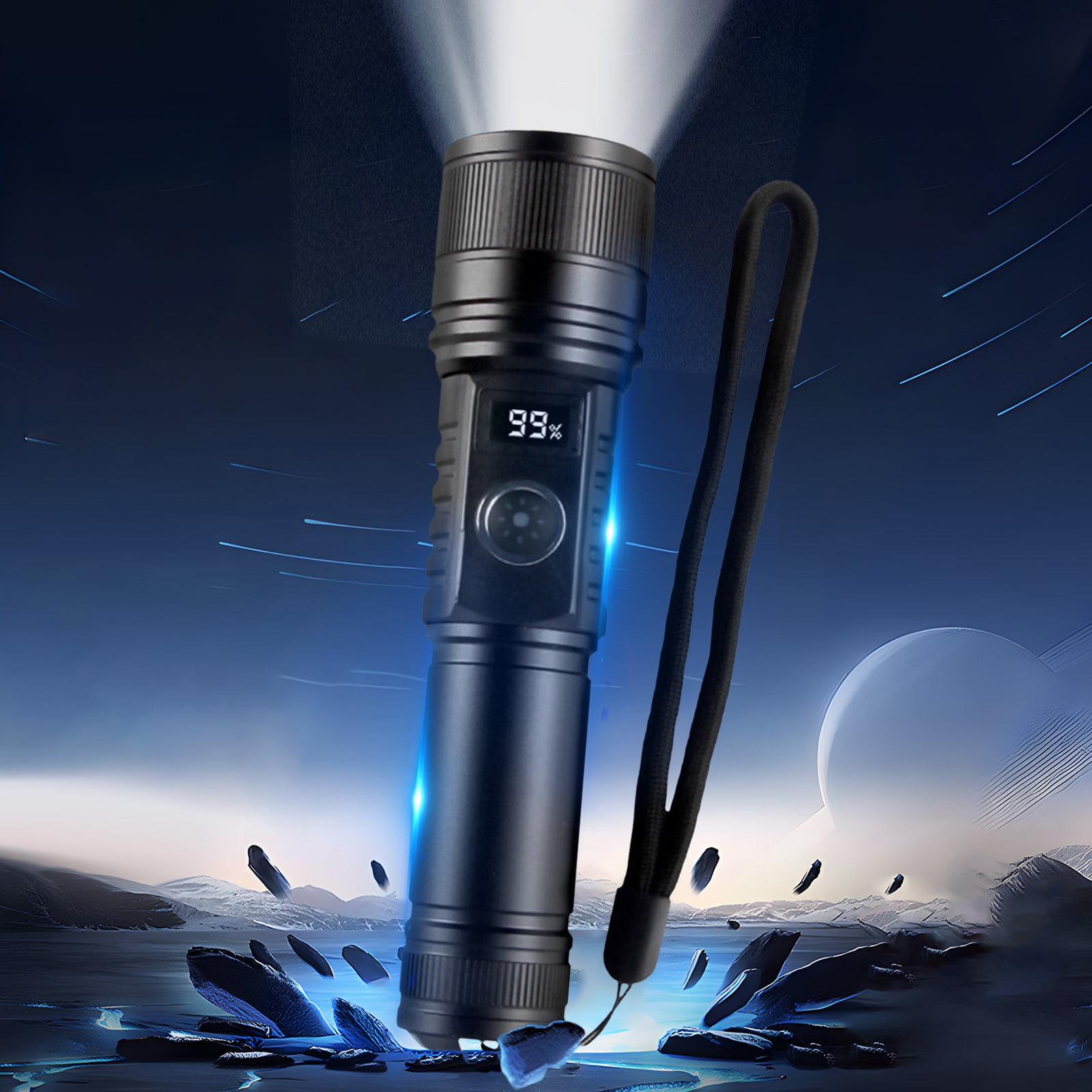 Momihoom LED Mini Rechargeable Flashlight Portable Battery Replaceable ...