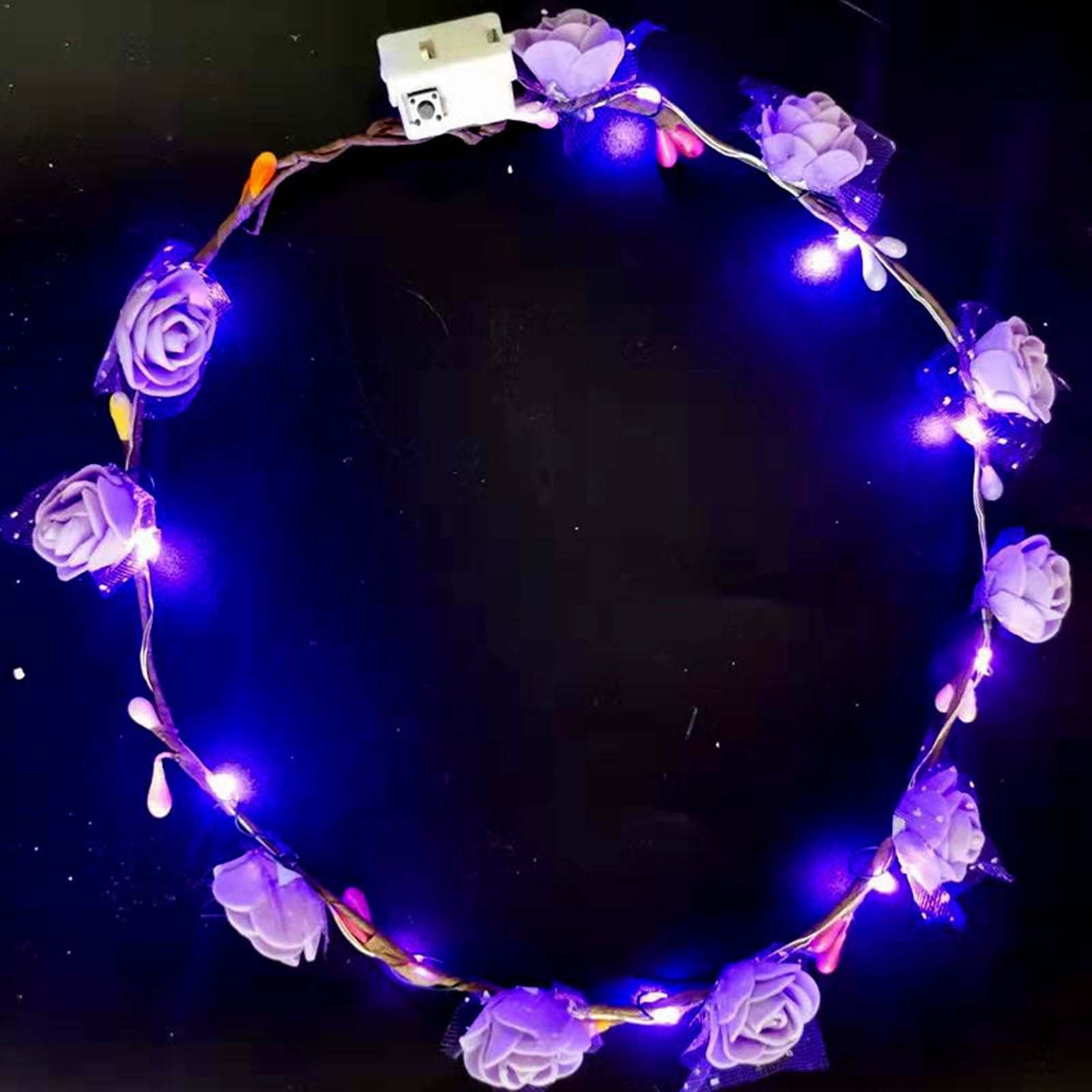 Momihoom Led Light Women Flower Headband Glow Blinking Crown Hair ...