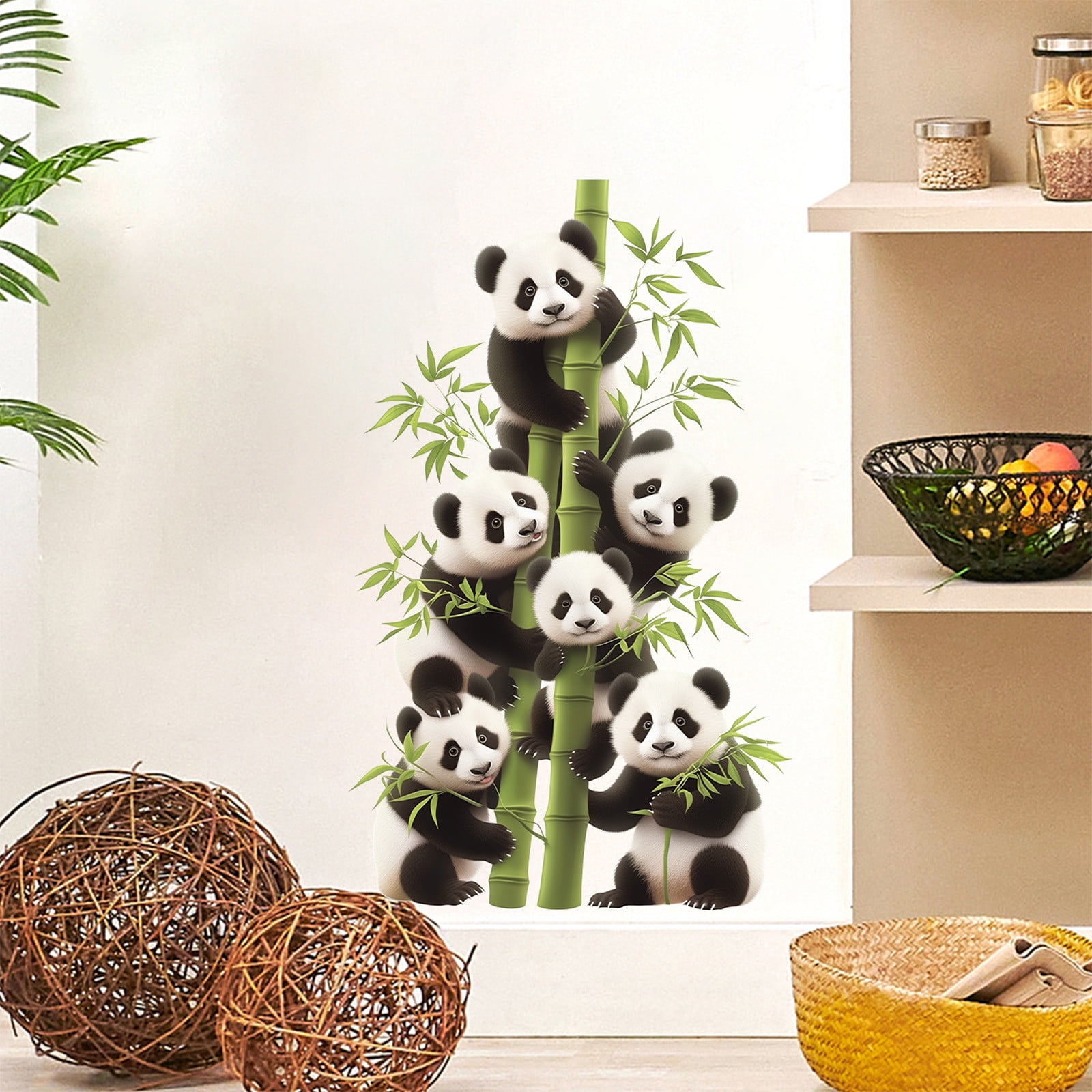 Momihoom Miniature Panda and Bamboo Figurines Mini Panda Figures Resin ...