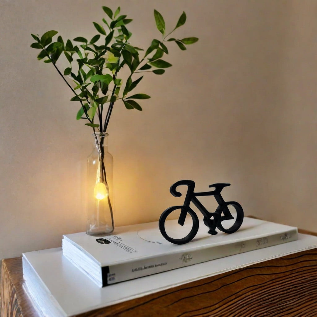 Momihoom Minimalistic Bicycle Sculpture Wire Framed Style,Black Bicycle ...